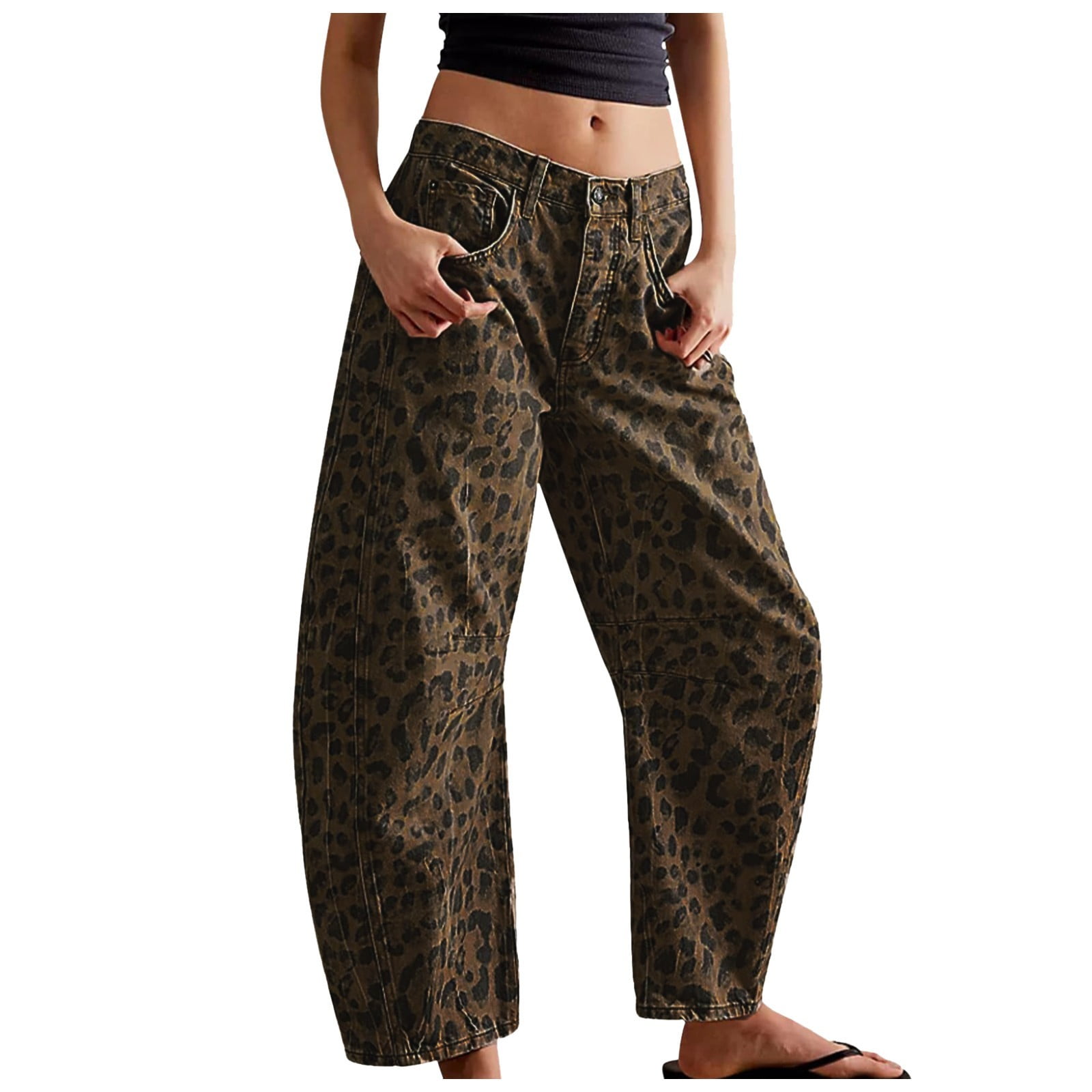 Kimiro Jeans Women Wide Leg Cropped Jeans Y2k Mid Rise Baggy Jeans ...
