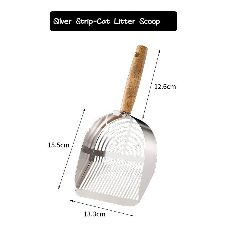 Kimmy&Co. Pet Waste Management Scoop with Solid Wood Handle, Heavy-Duty ...