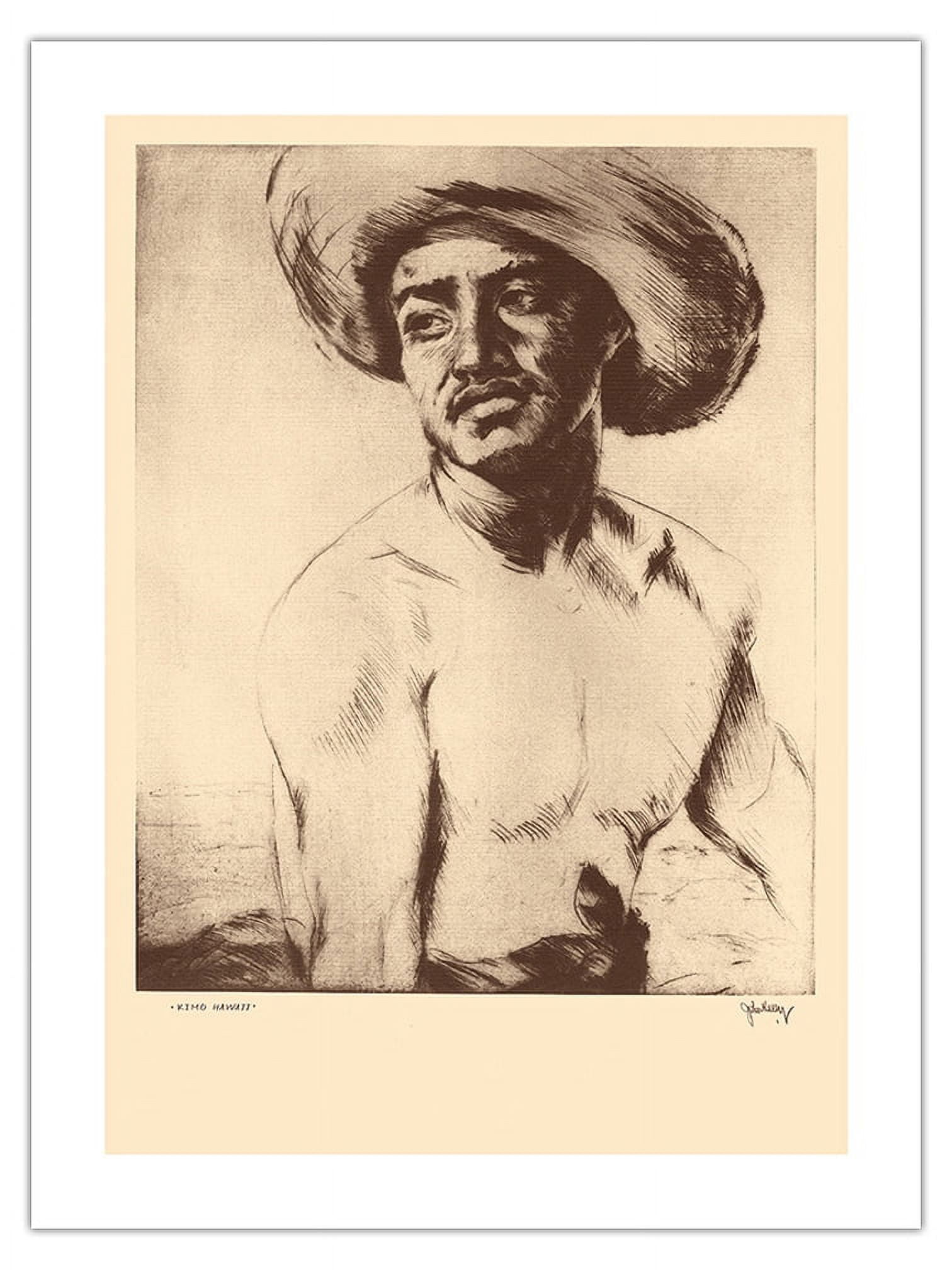Kimo Hawaii - Native Hawaiian Man - from Etchings and Drawings of Hawaiians - Vintage Drypoint ...
