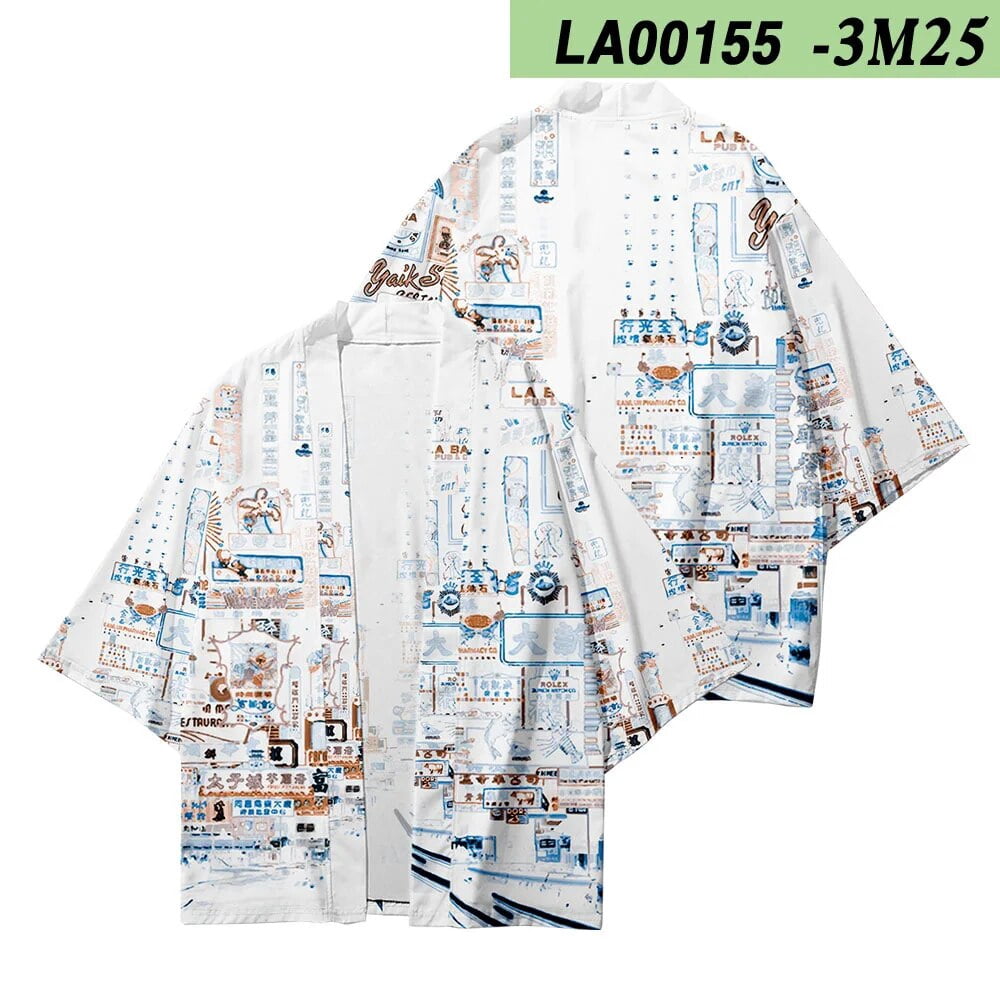 Kimono men's and women's 2021 Japanese traditional kimono cardigan neon ...