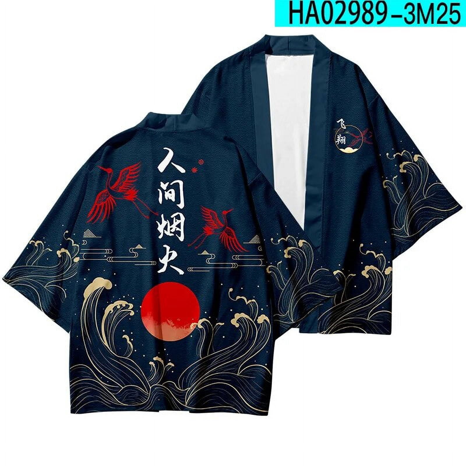 Kimono men's and women's 2021 Japanese traditional kimono cardigan neon ...