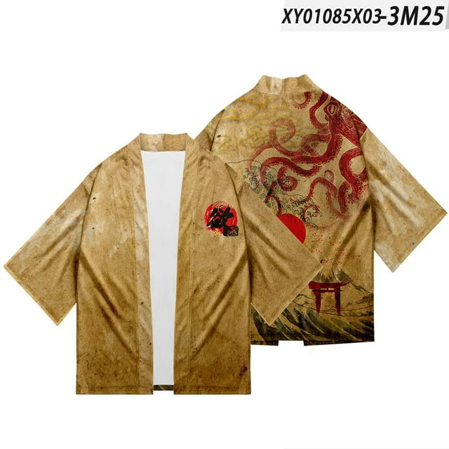 Kimono men's and women's 2021 Japanese traditional kimono cardigan neon ...