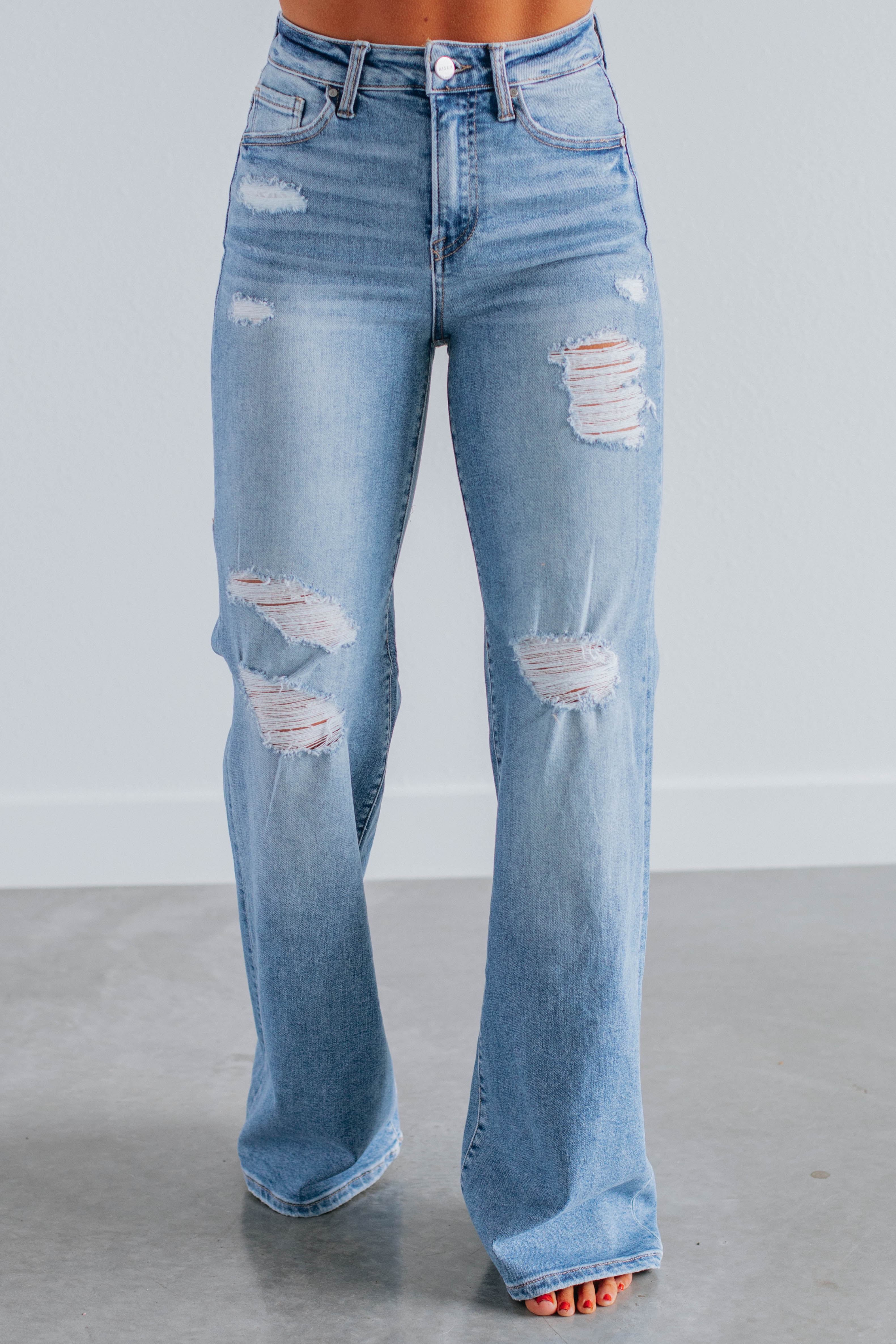 Kimora Risen Jeans - Light Wash - Walmart.com