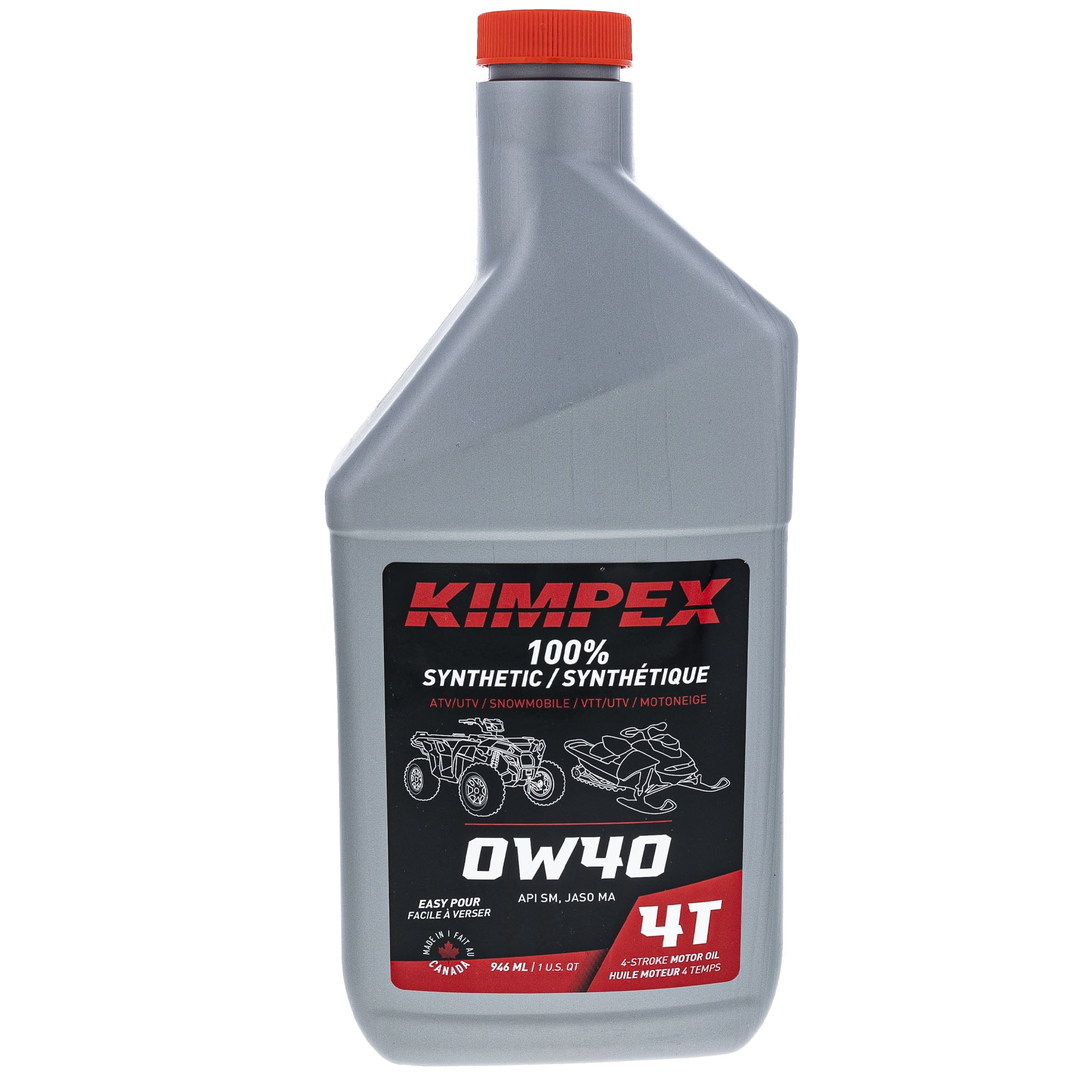 Kimpex 260612 4-S100 0W40 4-Stroke Synthetic Engine Oil 1 Quart ATV UTV ...