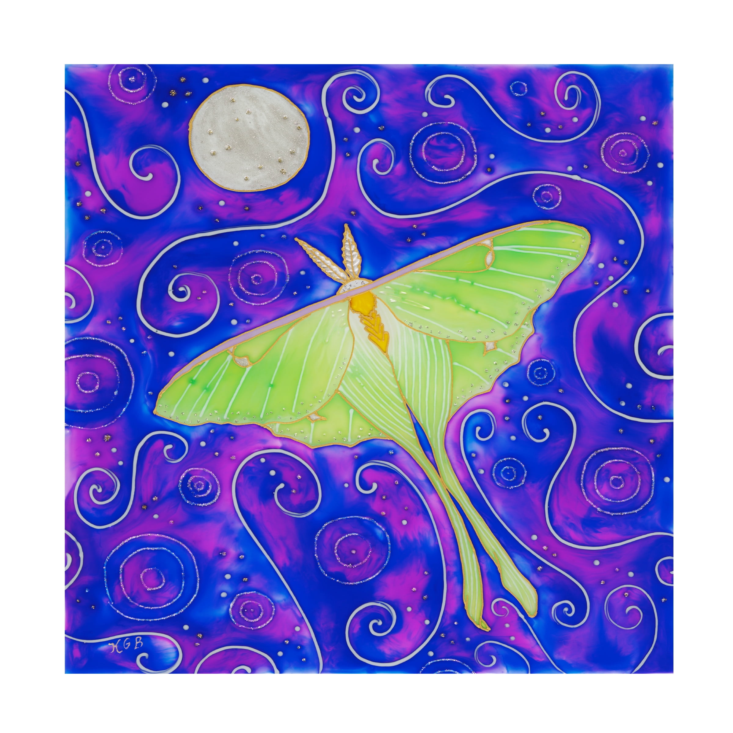 Kims Painted Glass 'Luna Moth' Canvas Art - Walmart.com