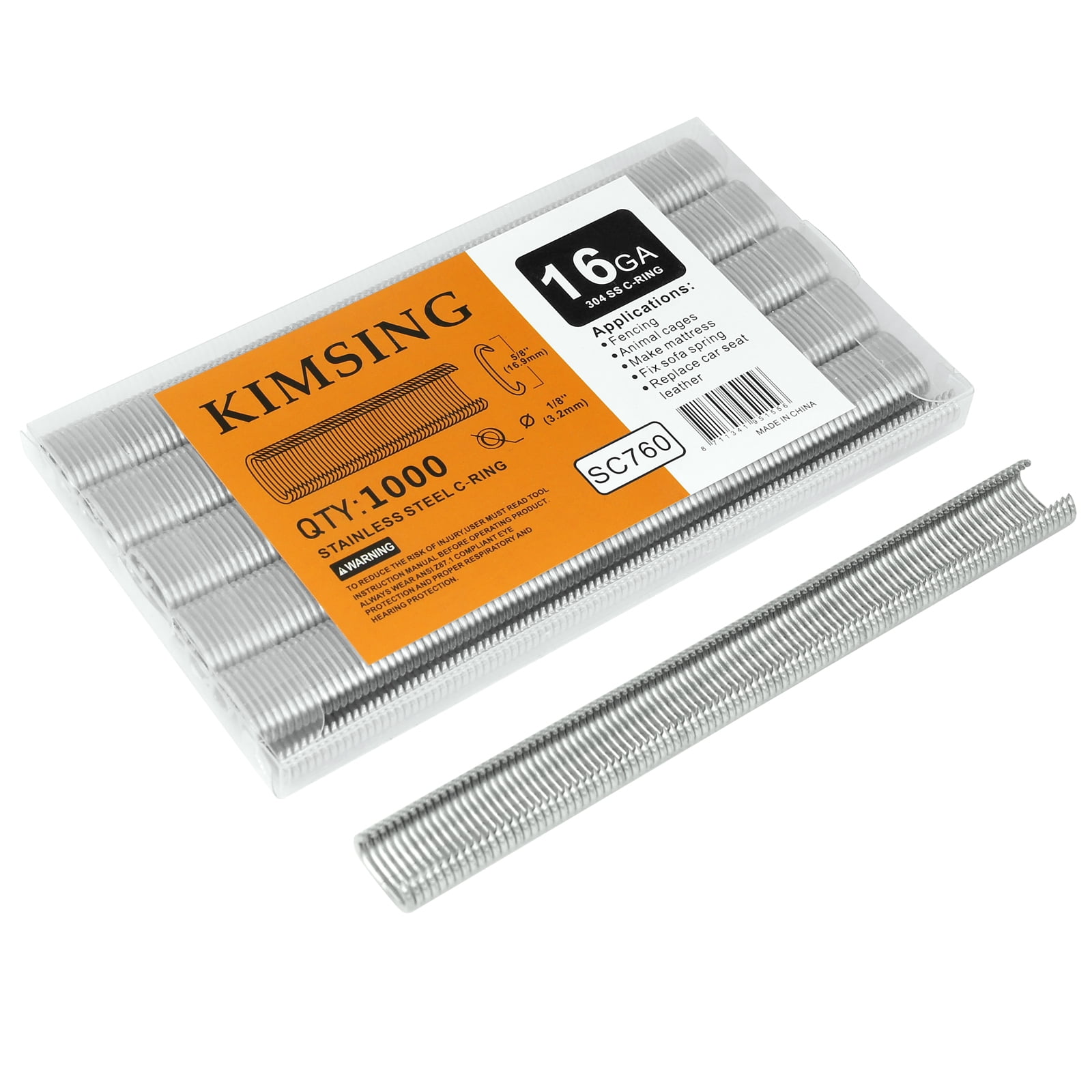 Kimsing SC760 16 Gauge 5/8'' Crown Stainless Steel C Ring Staples C ...