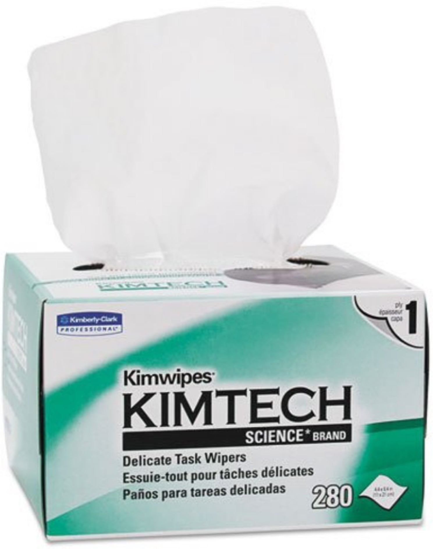 Kimtech Science KimWipes Delicate Task Wipers; 4.4 x 8.4 in. 1-ply 280 ...