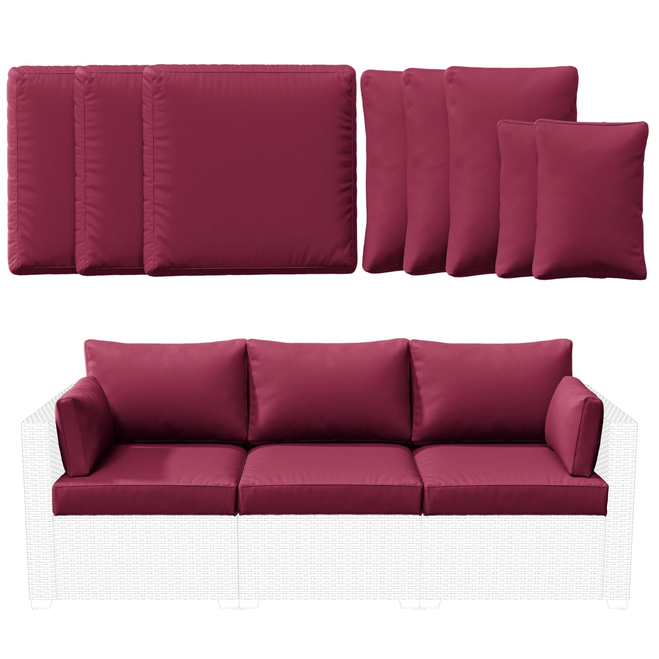 Kimunuk Outdoor Replacement Cushions for Patio Furniture, 4" Foam High ...