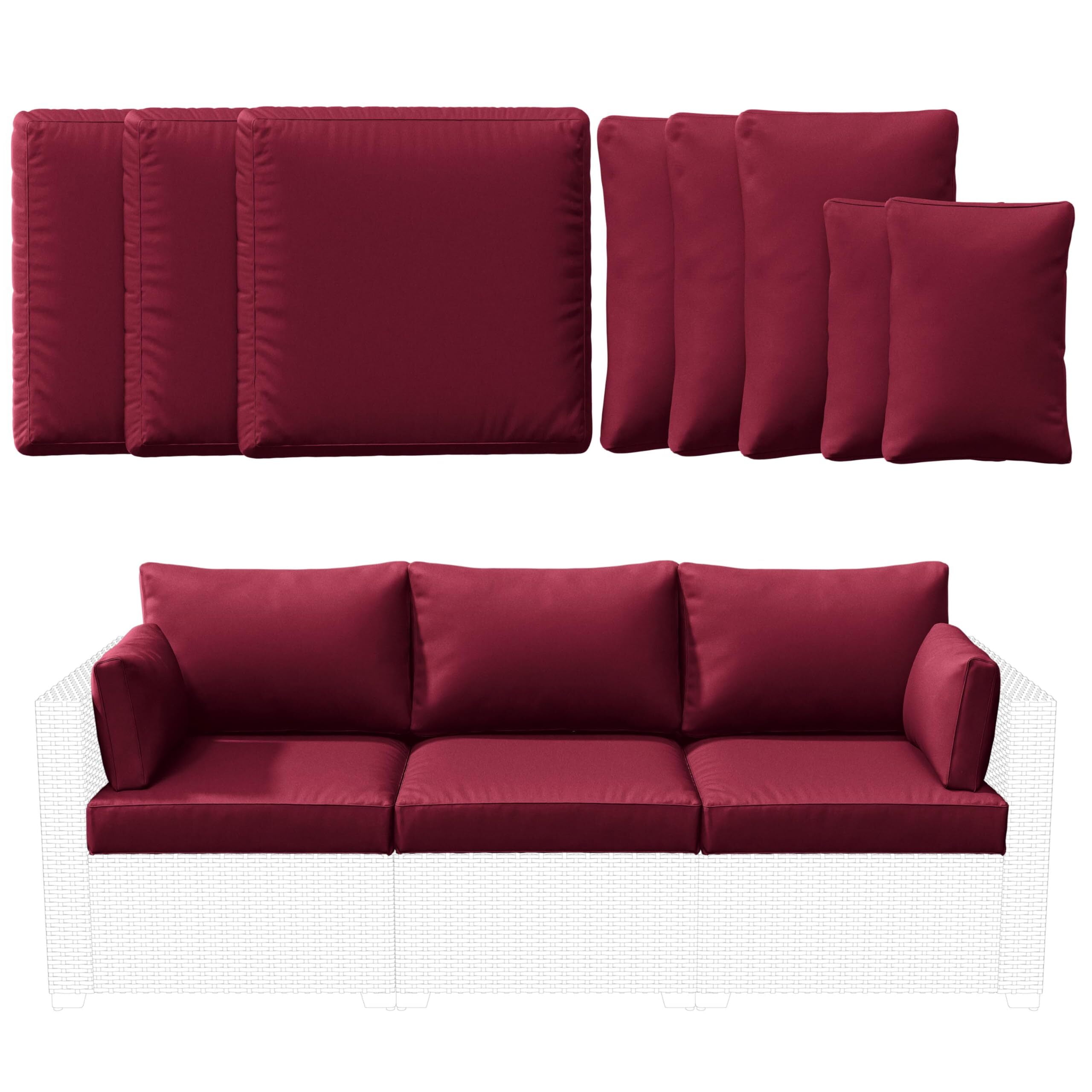 Kimunuk Outdoor Replacement Cushions for Patio Furniture, 4" Foam High ...