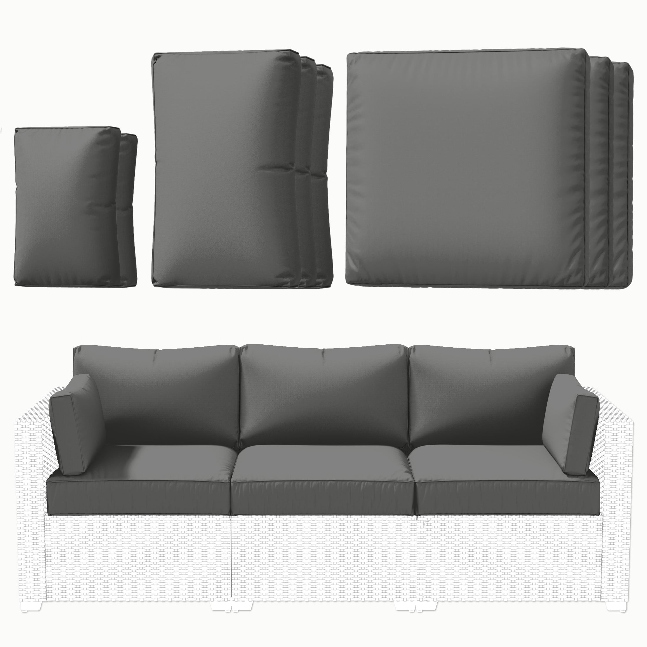 Kimunuk Outdoor Replacement Cushions, 8-Piece Set with 4