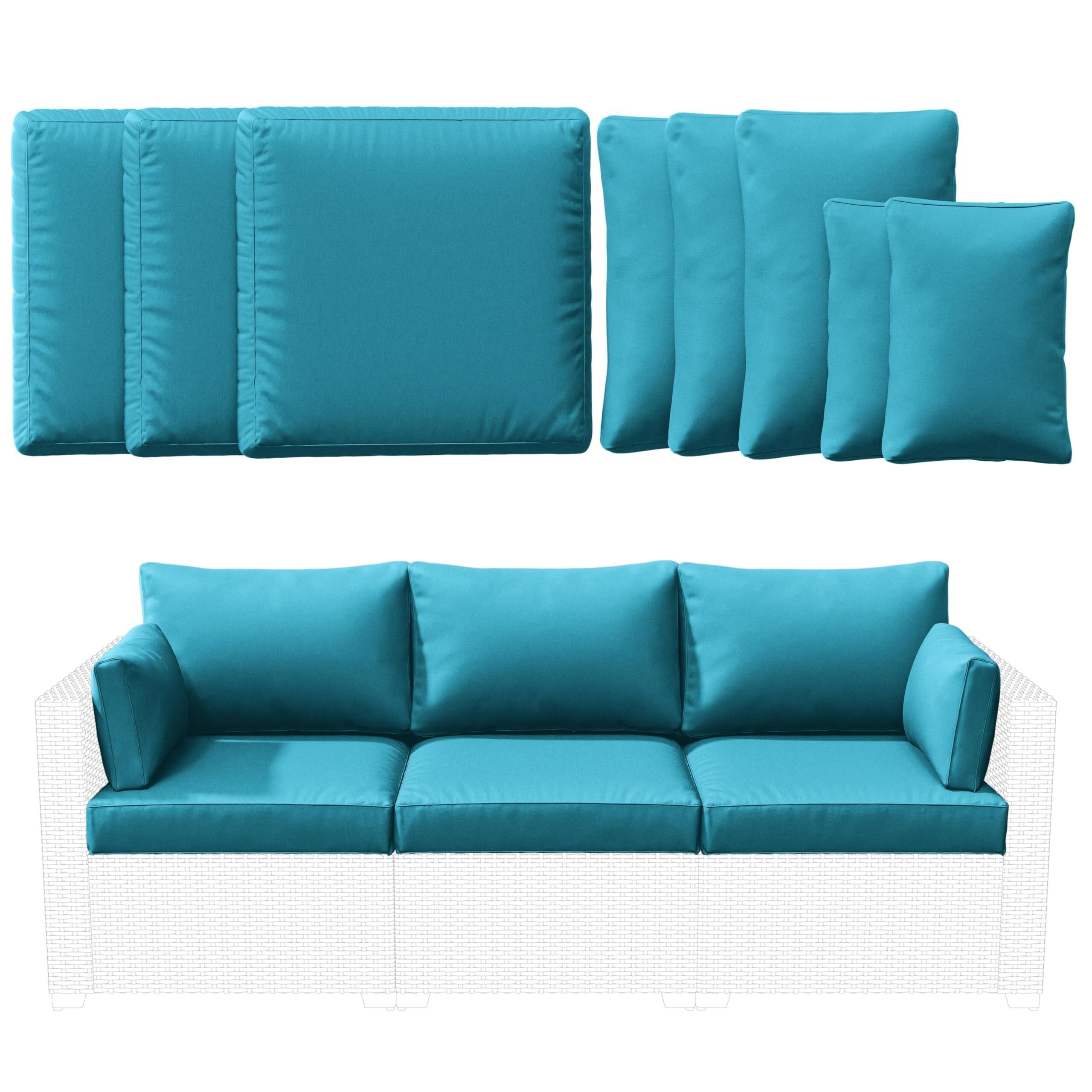 Kimunuk Outdoor Replacement Cushions for Patio Furniture, 4" Foam High ...