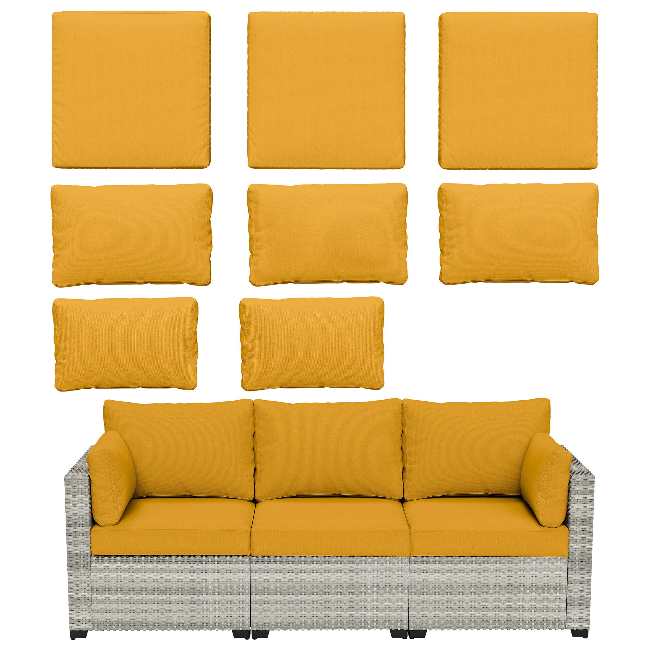 Kimunuk Outdoor Replacement Cushions for Patio Furniture, 4" Foam High ...