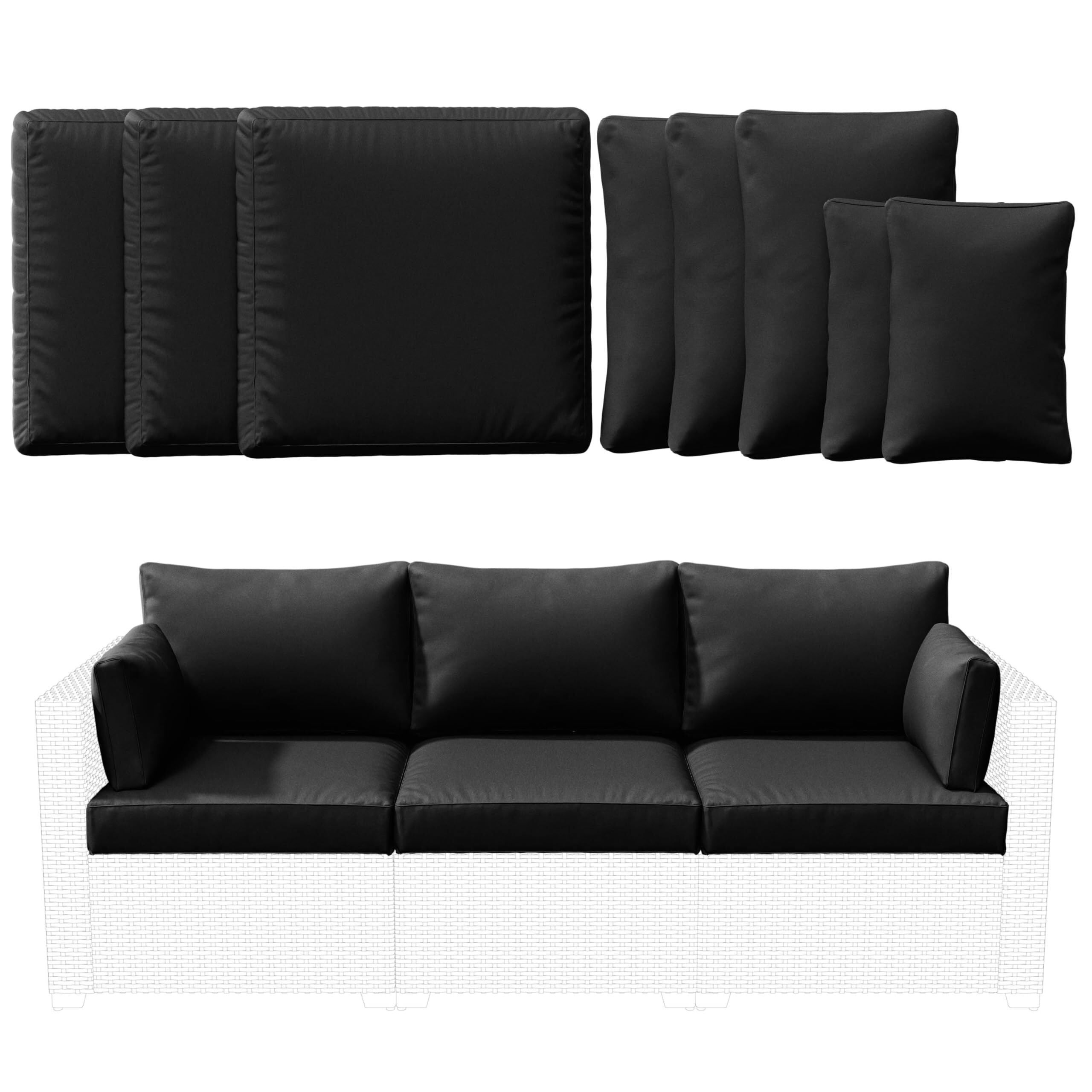 Kimunuk Outdoor Replacement Cushions for Patio Furniture, 4" Foam High ...