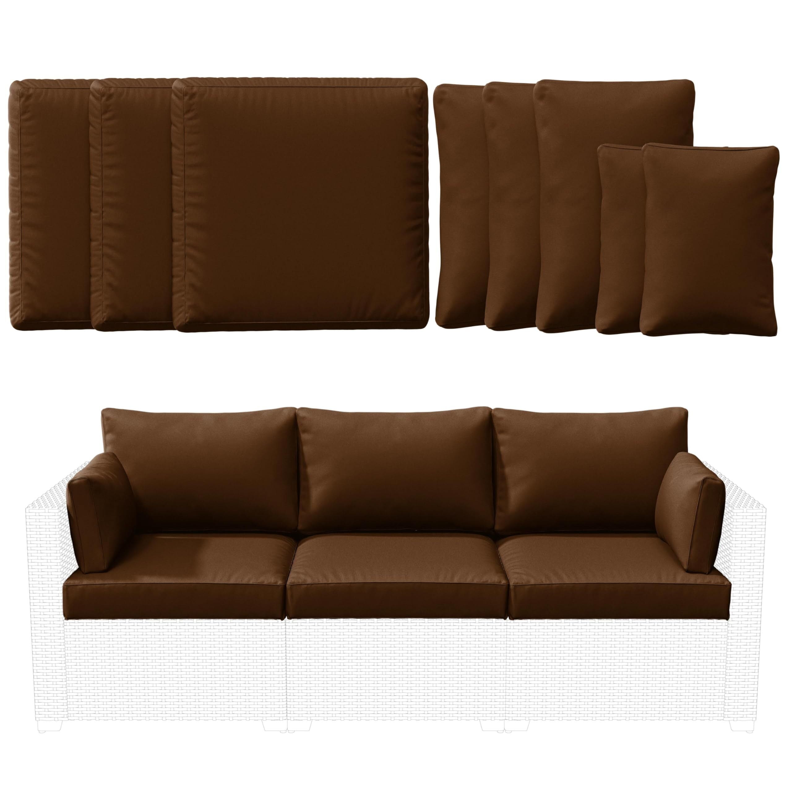 Kimunuk Outdoor Replacement Cushions for Patio Furniture, 4" Foam High ...