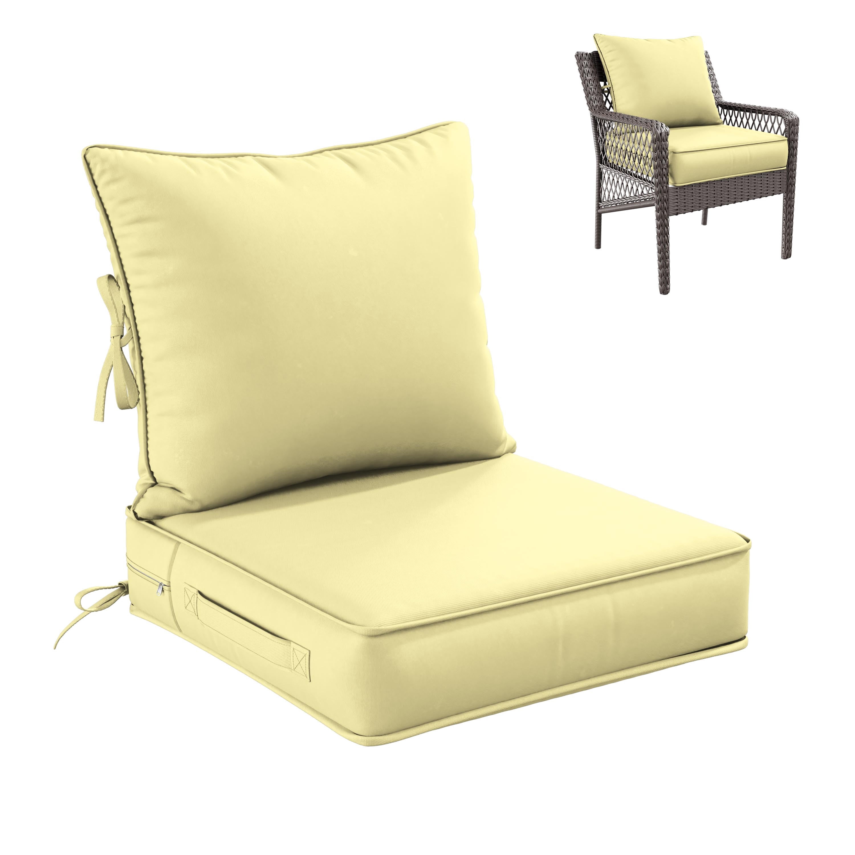 Kimunuk Outdoor Seat Cushion Set, 19" X 19" X 4" Water-Resistant & Fade ...