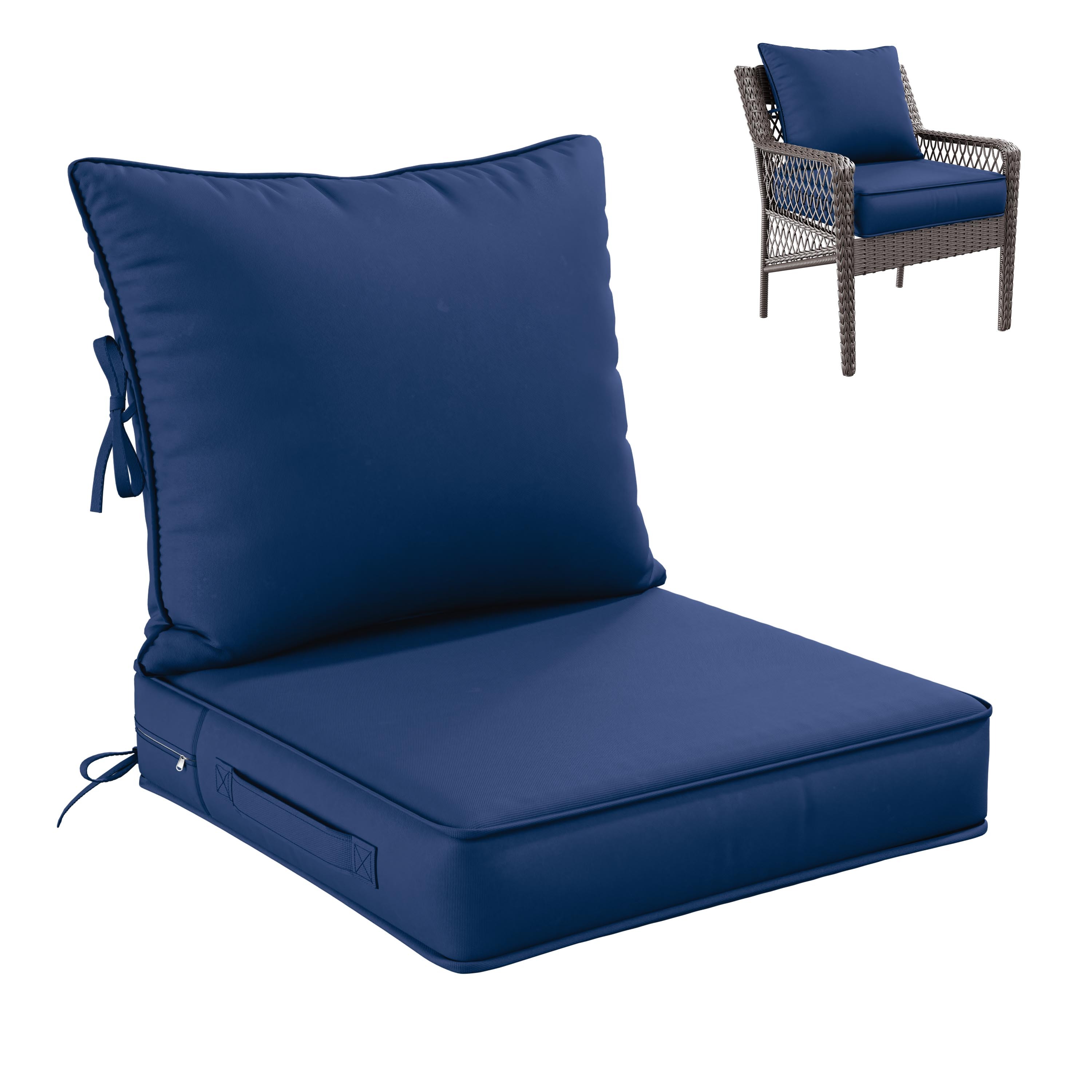 Kimunuk Outdoor Seat Cushion Set, 22" X 22" X 4" Water-Resistant & Fade ...