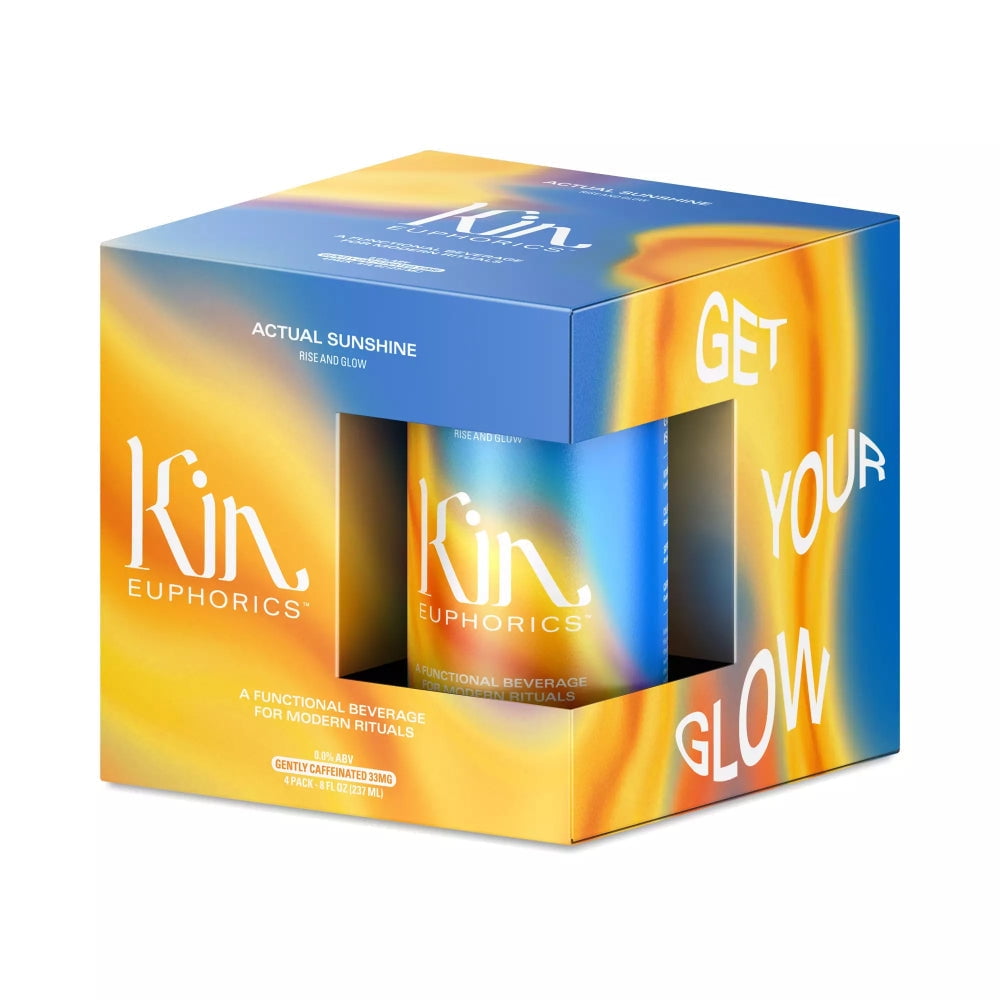 Kin Euphorics Rise and Glow Actual Sunshine Functional Beverages 4 - 8 ...
