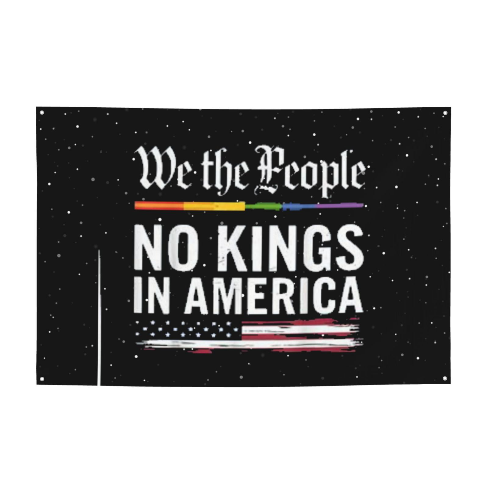 No Kin-gs In Ame-rica We The Peo-ple Banner Backdrop Yard Sign 47*71 ...