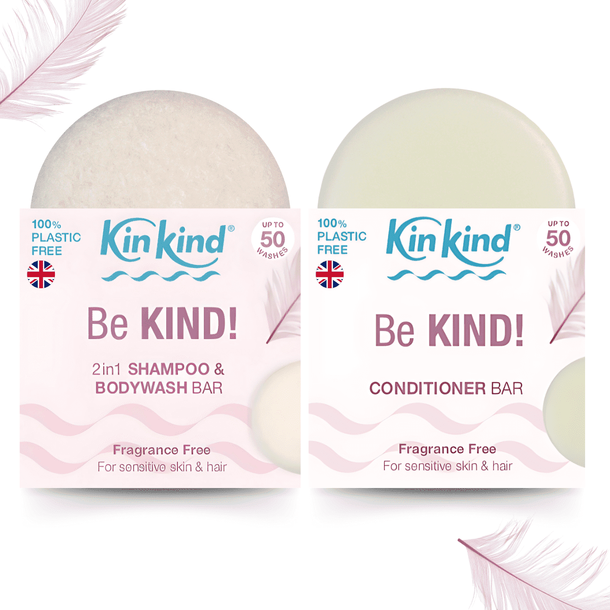KinKind Be KIND! Fragrance Free Natural Shampoo and Conditioner Set for ...