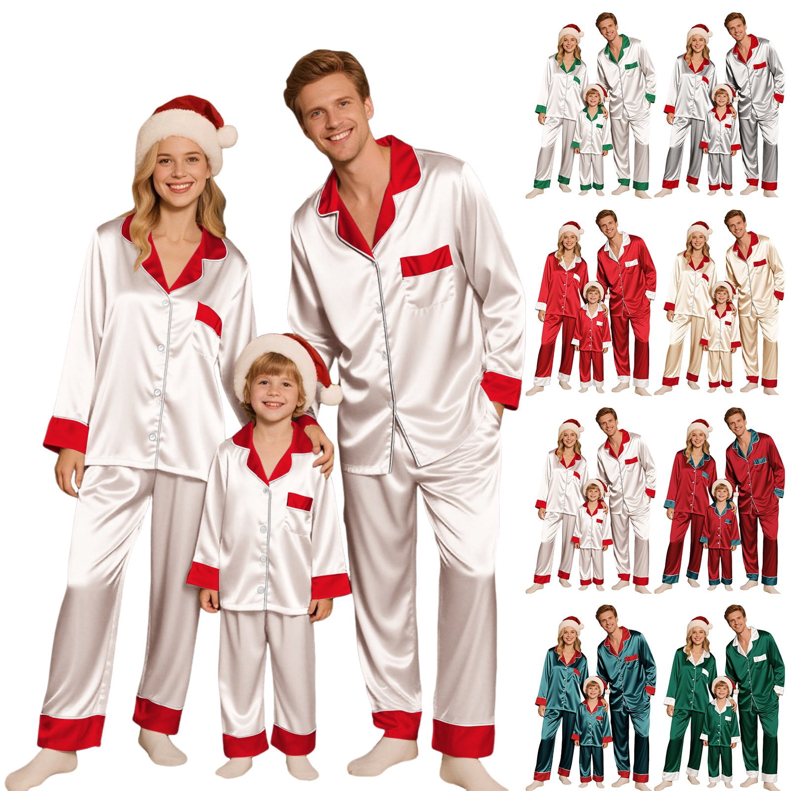 KinKnit Family Christmas Pajamas Matching Sets 2025 Cozy Satin Pjs ...
