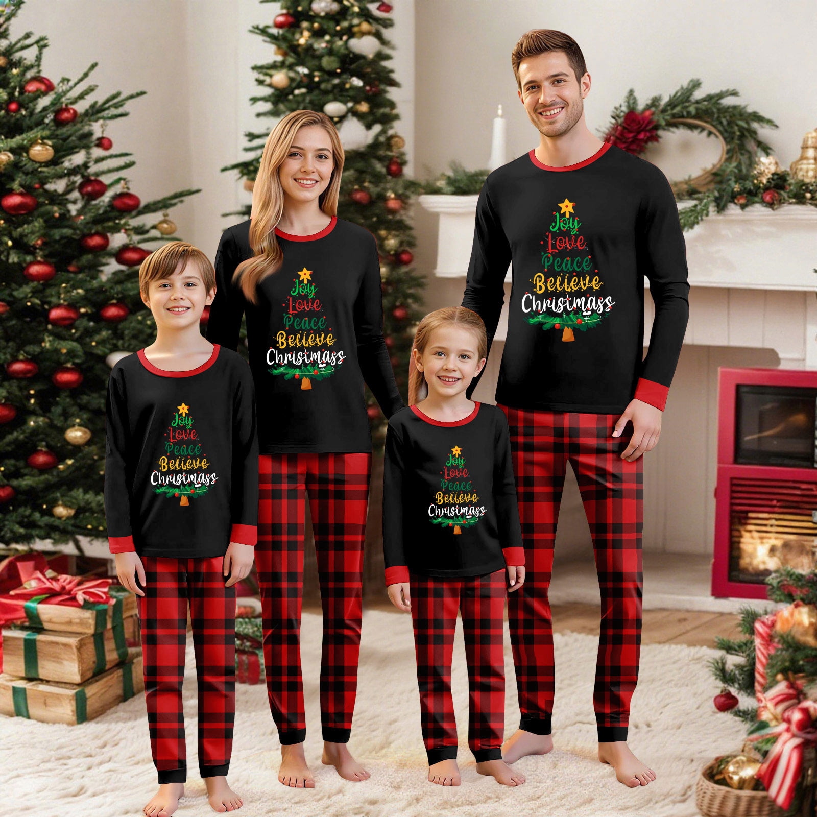 KinKnit Matching Christmas Pajamas for Family Xmas Pjs Sets Holiday ...