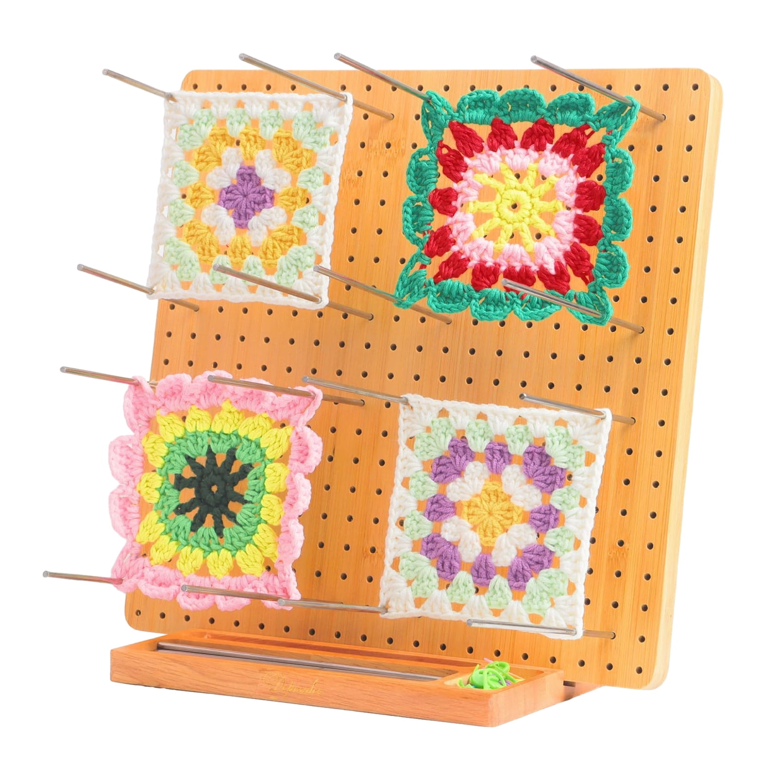 Kinaerty 1 Set Crochet Blocking Board with Base Hook Needle Rod Pins ...