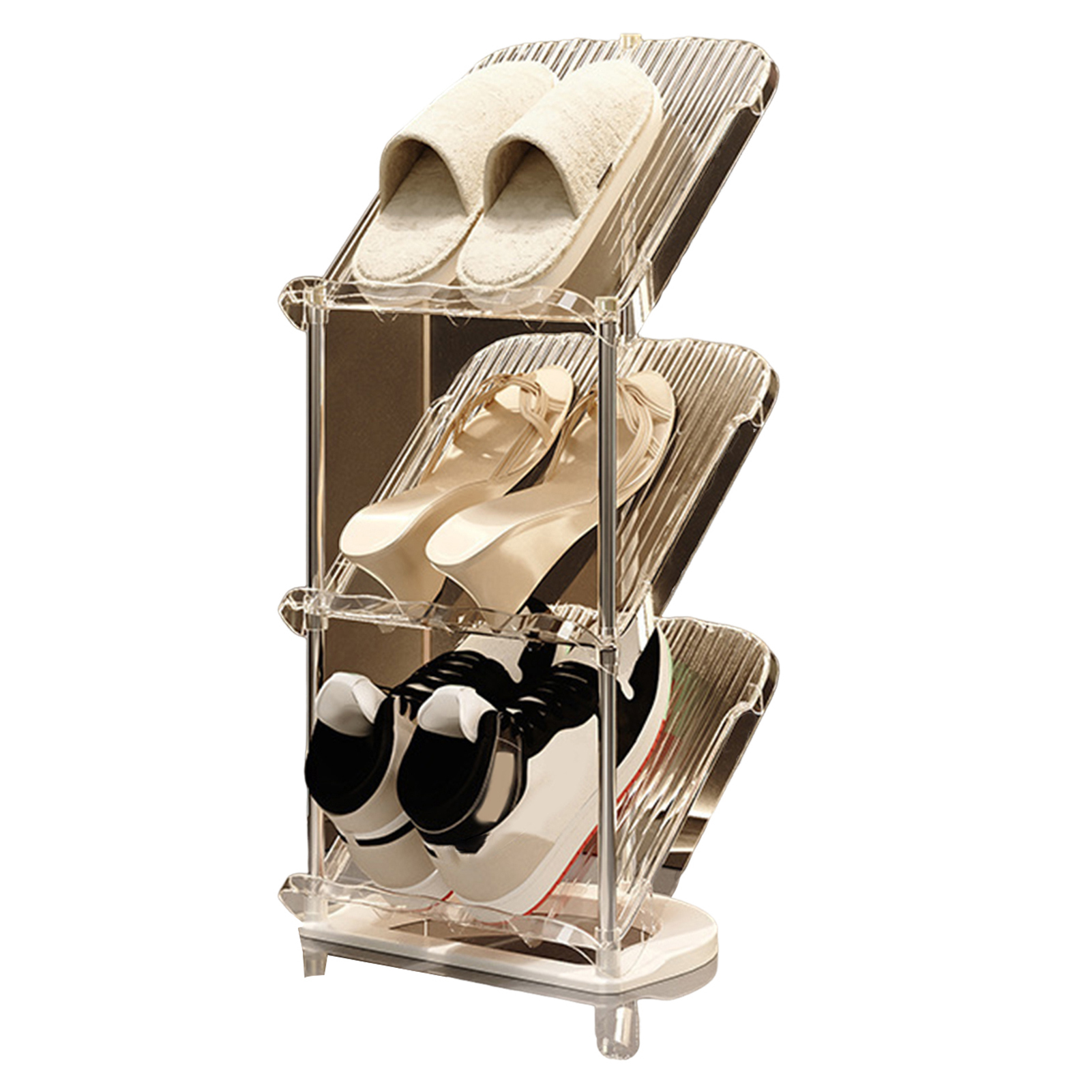 Kinaerty 1 Set Shoe Rack 2/3/4/5 Tiers 45 Degree Sloping Entryway Shoe ...