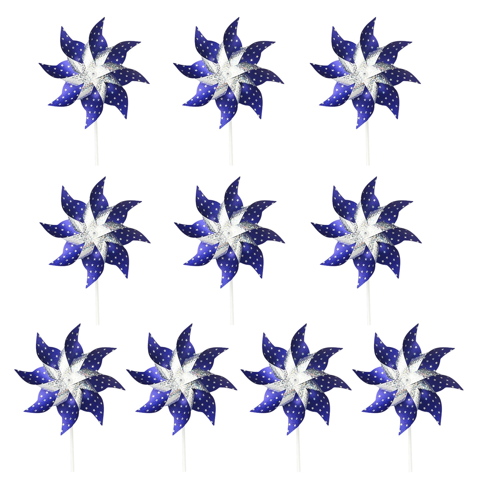 Kinaerty 10/12 Pack Independence Day Windmill Reflective Pinwheels ...
