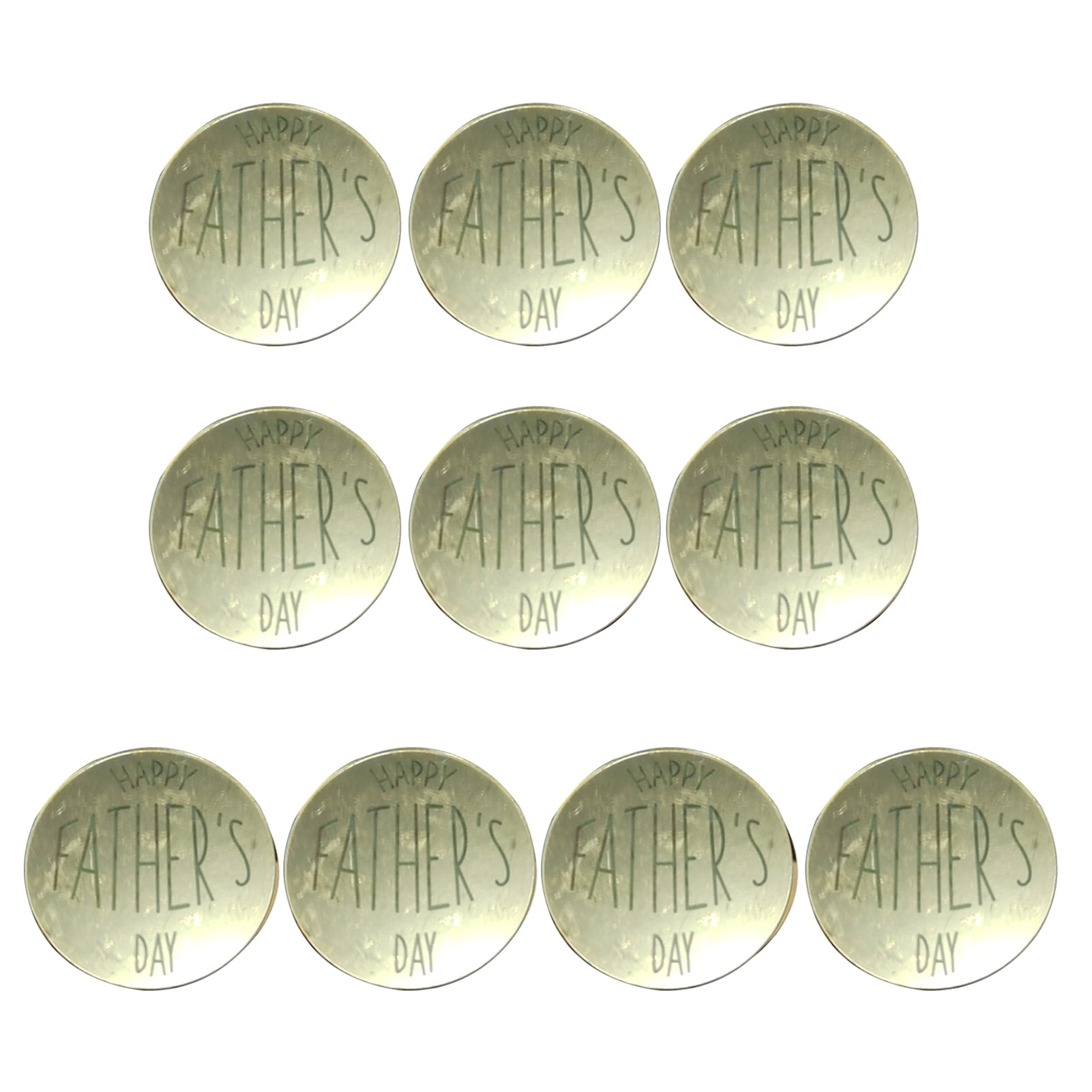 Kinaerty 10Pcs Father Day Marked Cake Toppers Letter Carved Round Happy ...