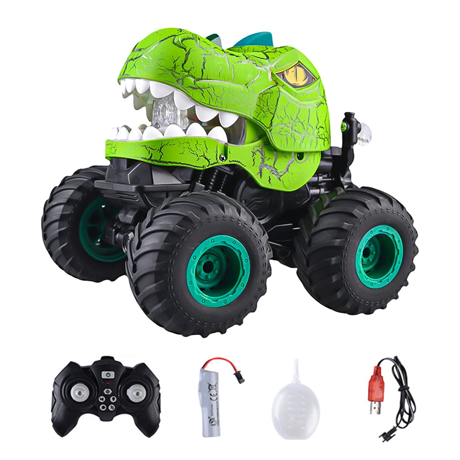 Kinaerty 2.4GHz Remote Control Dinosaur Car Toy Light-up Spraying Dino ...