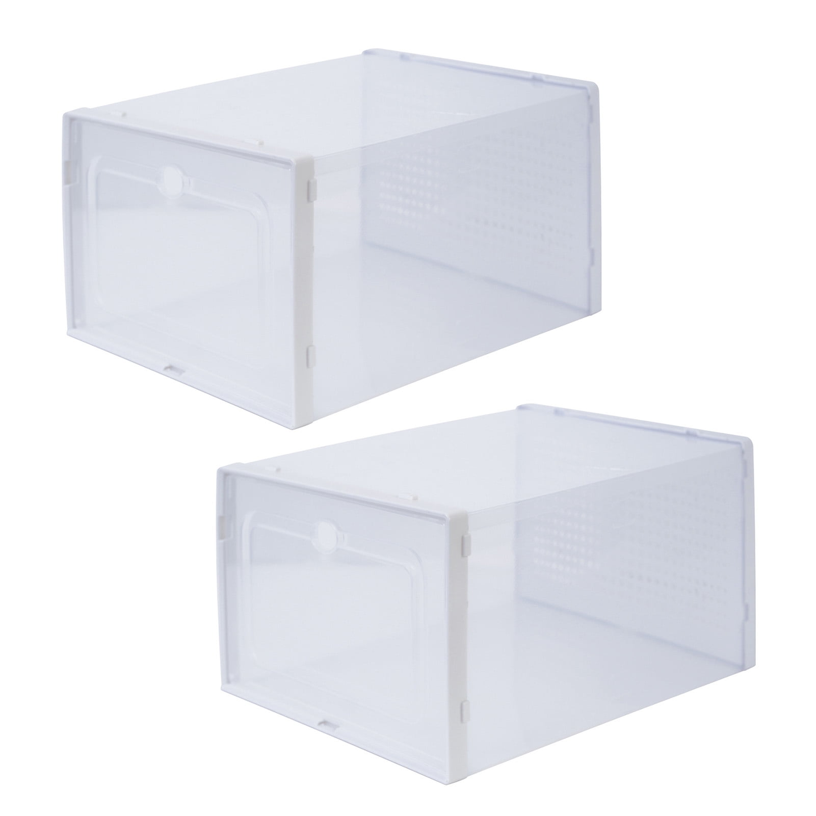 Kinaerty 2Pcs Shoe Storage Box Breathable Holes Clear Visible Shoes ...