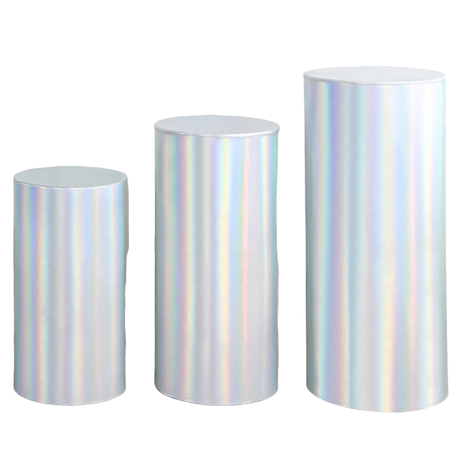 Kinaerty 3 Pcs Party Cylinder Pedestal Stand Cover Plinth Pillar ...