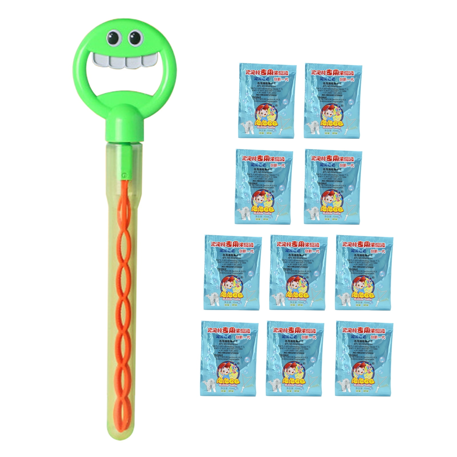 Kinaerty 32 Holes Bubble Stick with Bubbles Refill Smiling Face Design ...