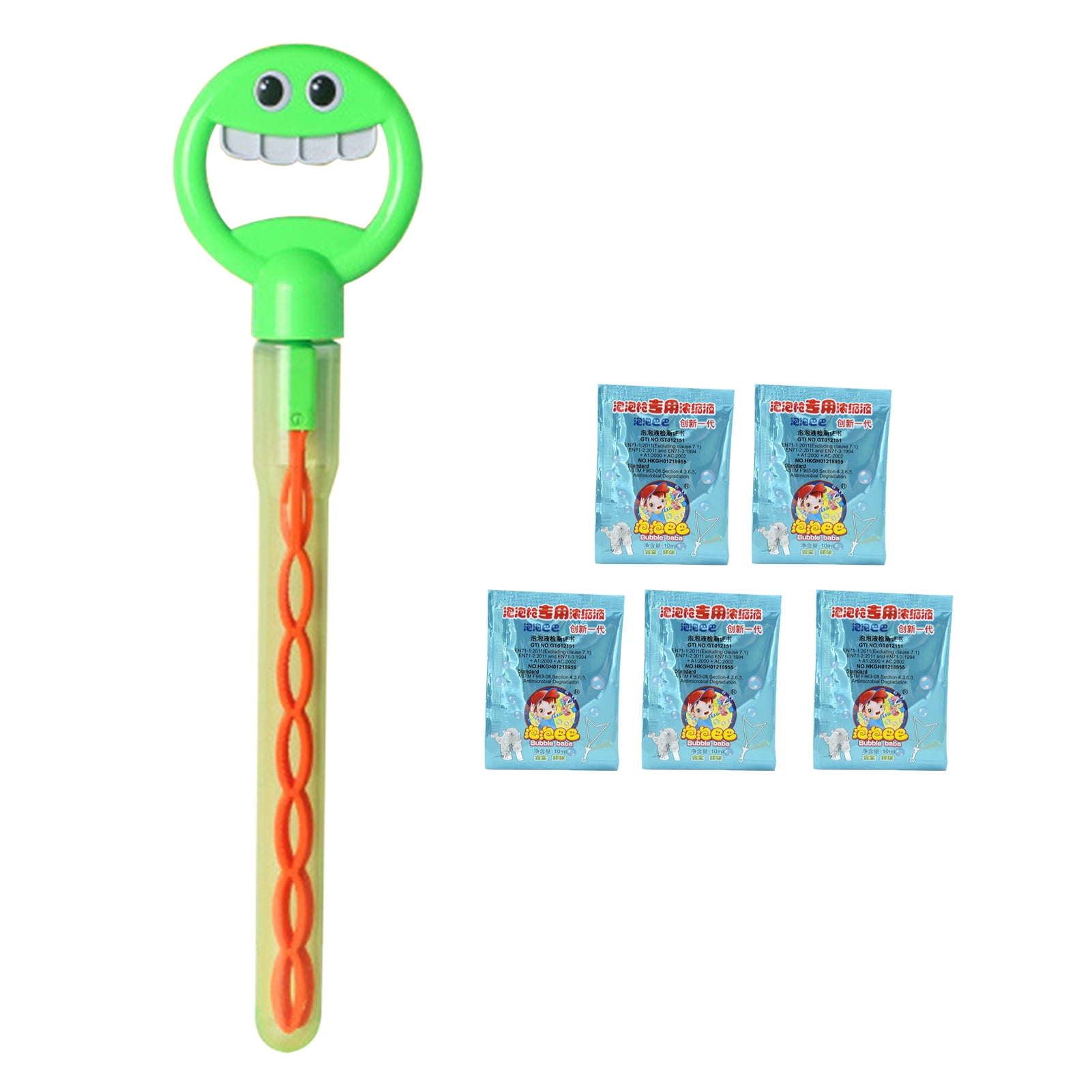 Kinaerty 32 Holes Bubble Stick with Bubbles Refill Smiling Face Design ...