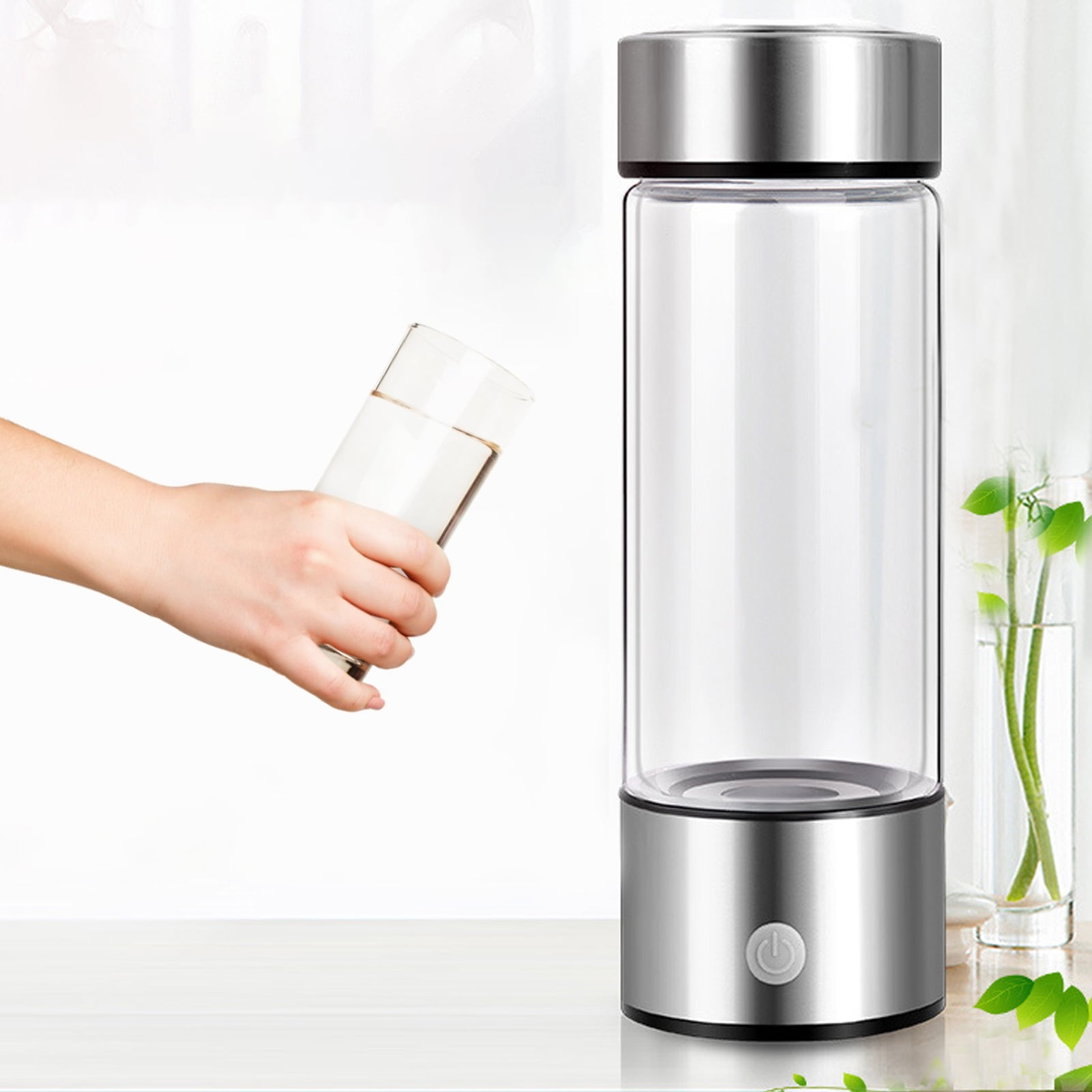 Kinaerty 450ml/15.21oz Portable Hydrogen Water Bottles Healthy Water Ionize Hydrogen Water ...