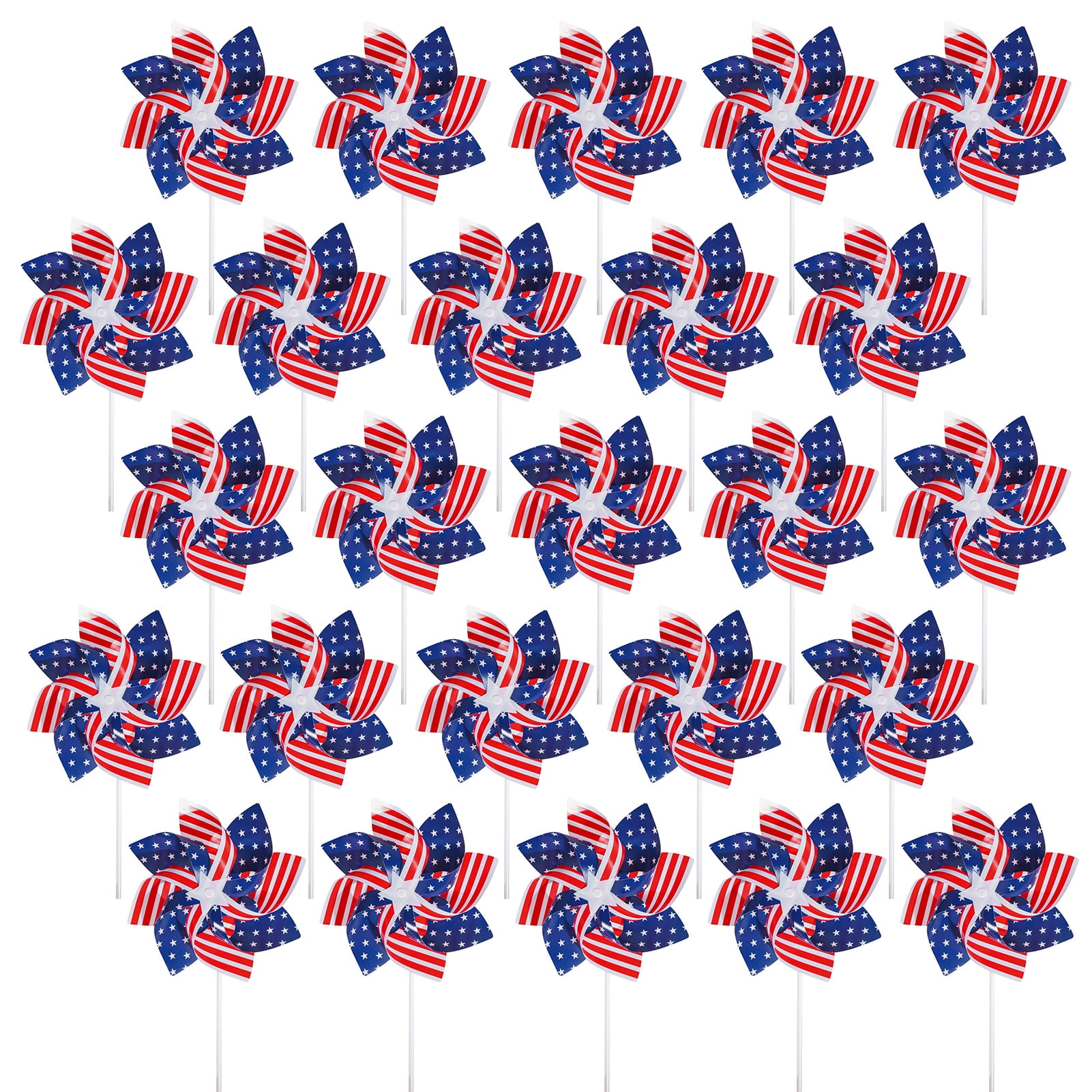 Kinaerty 5/15/25 Pack Independence Day Windmill Reflective 8-leaf ...