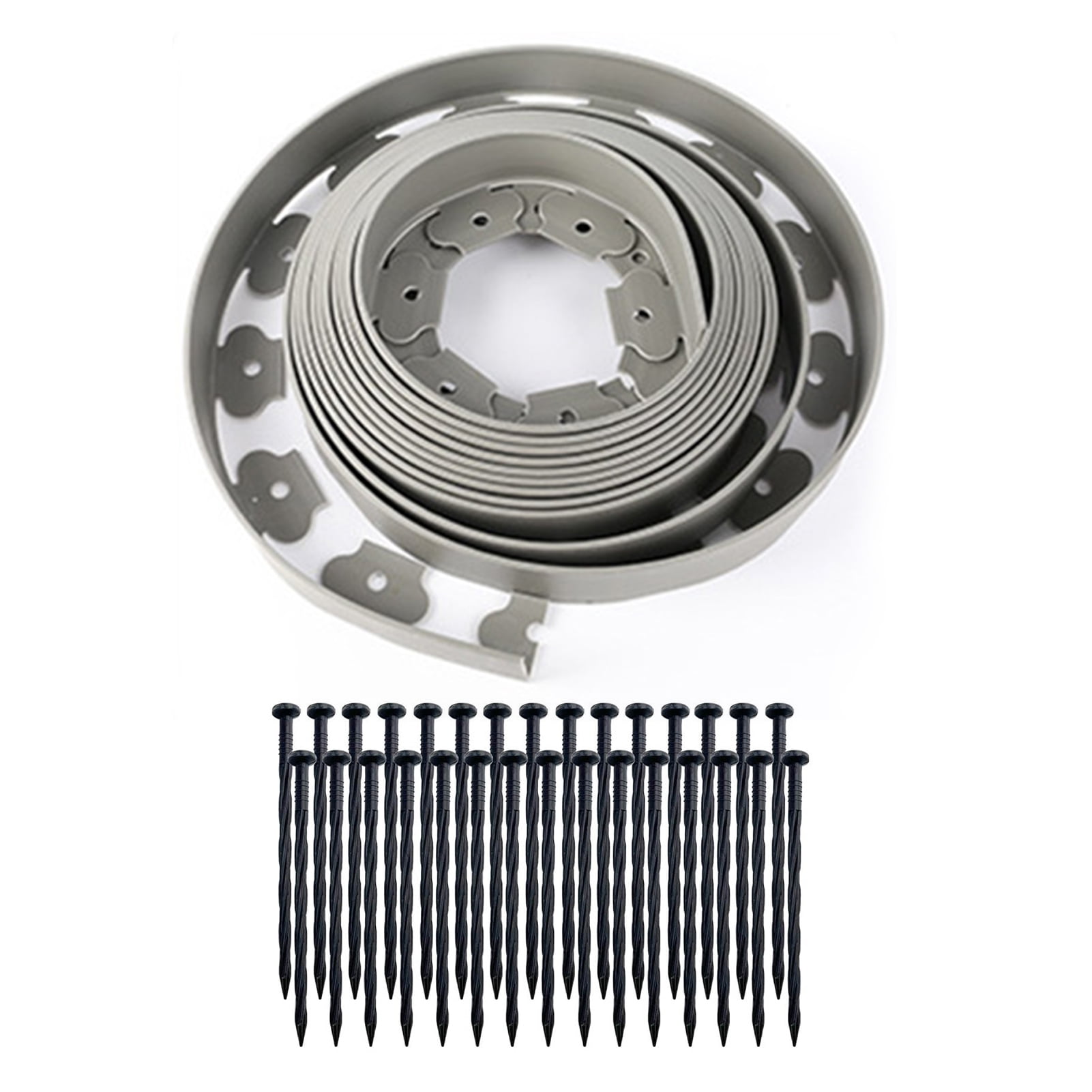 Kinaerty 5cmx10m Garden Edging Border 30 Stakes L-shaped Stone Grass ...