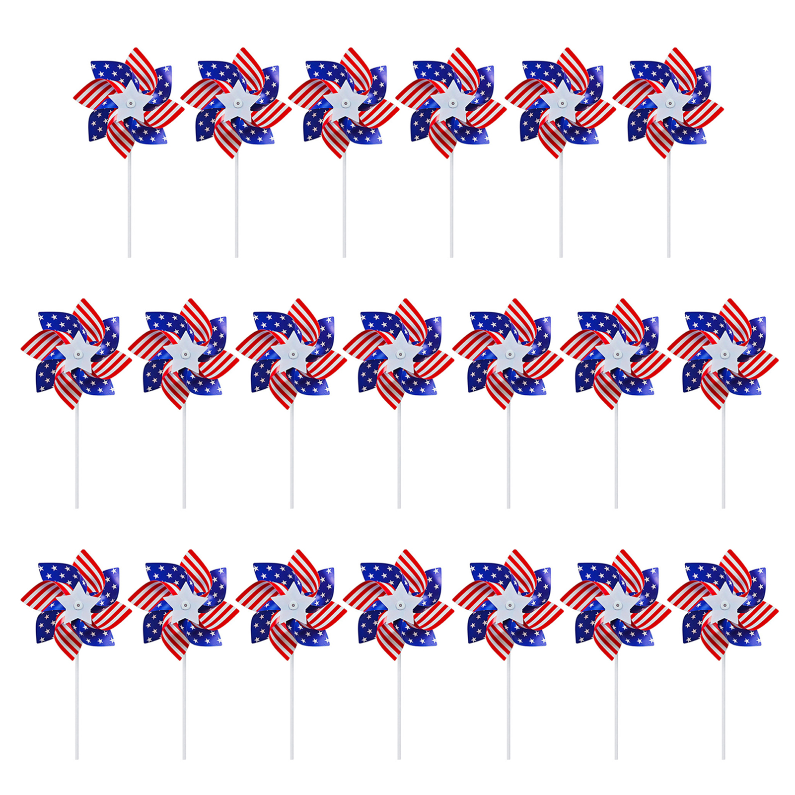 Kinaerty American Flag Windmill Independence Day Red White Blue ...