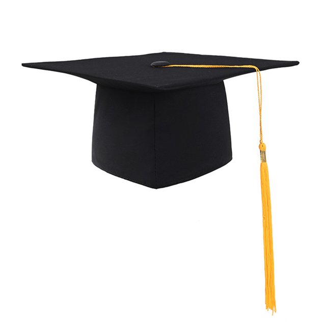 Kinaerty Bachelor Cap with Tassels Flat Top Wide Brim Graduation Hat ...