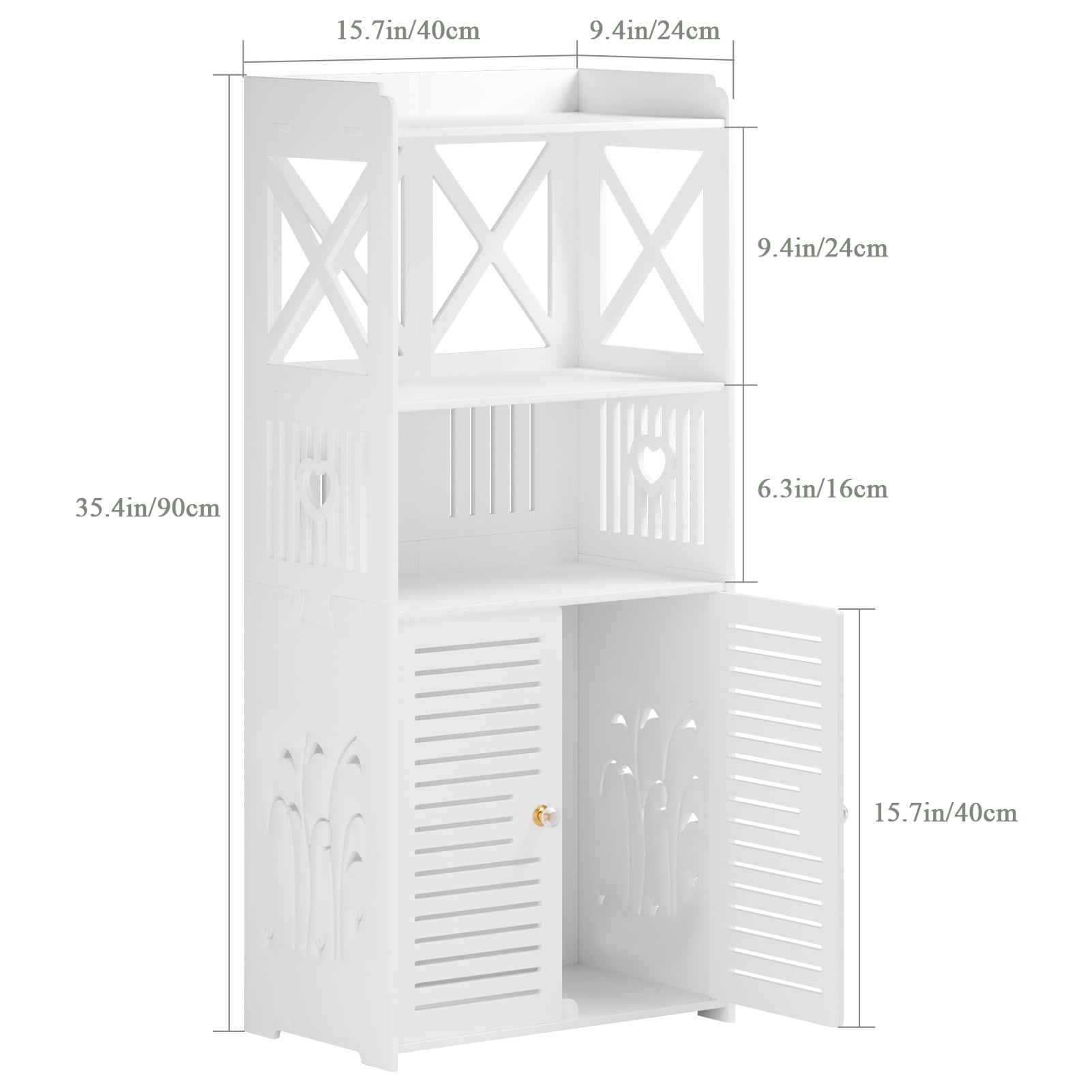 Kinaerty Bathroom Storage Modern and Elegant Cabinet Bathroom Shelf ...