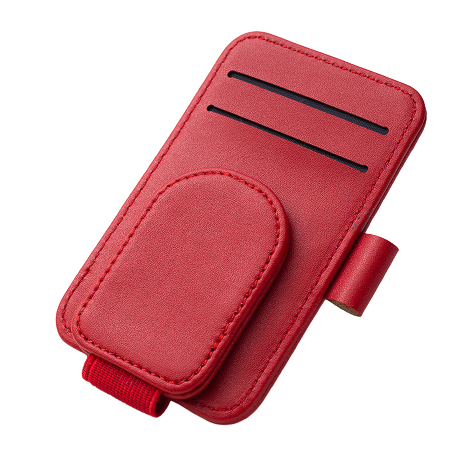 Kinaerty Car Visor Sunglass Holder Magnetic Faux Leather Sunglasses ...