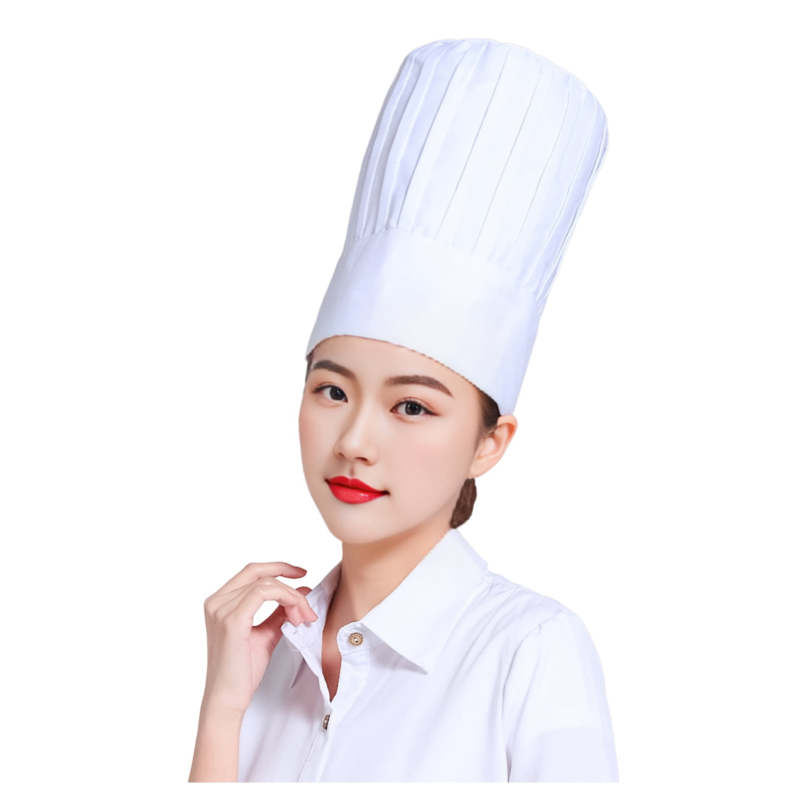Kinaerty Chef Hat Adjustable Elastic Adult Baker Cooking Cap Soft ...