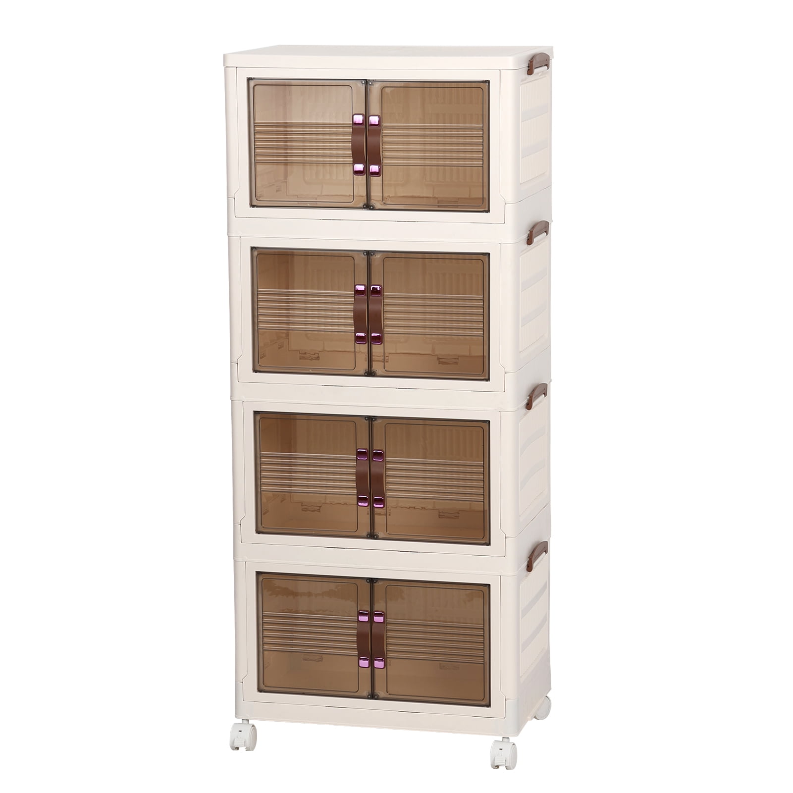 Kinaerty Closet Organizer 4-Layer Stackable Storage Box with Lids ...