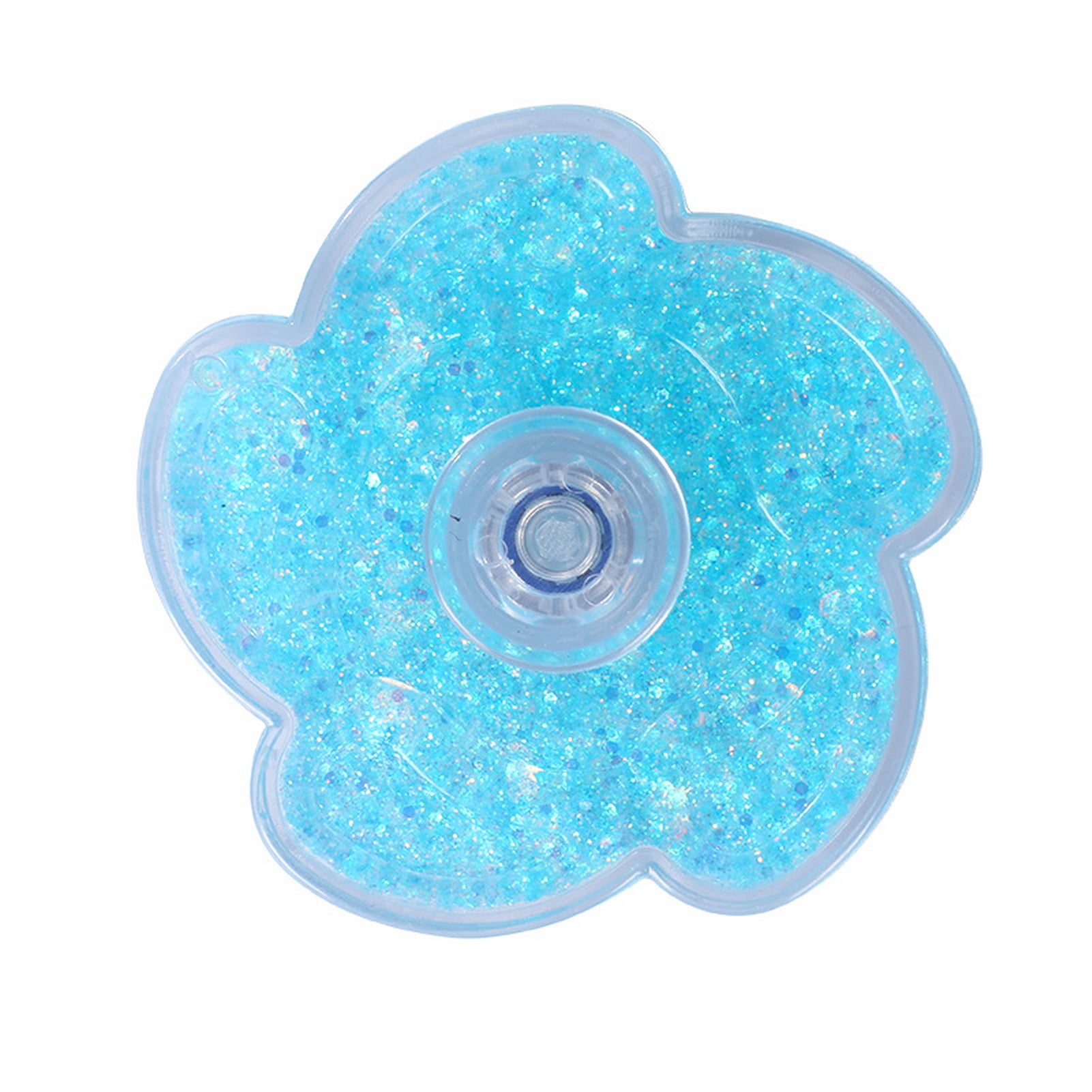 Kinaerty Flower Spinning Top Fidget Toy Glitter Quicksand Filled Stress ...