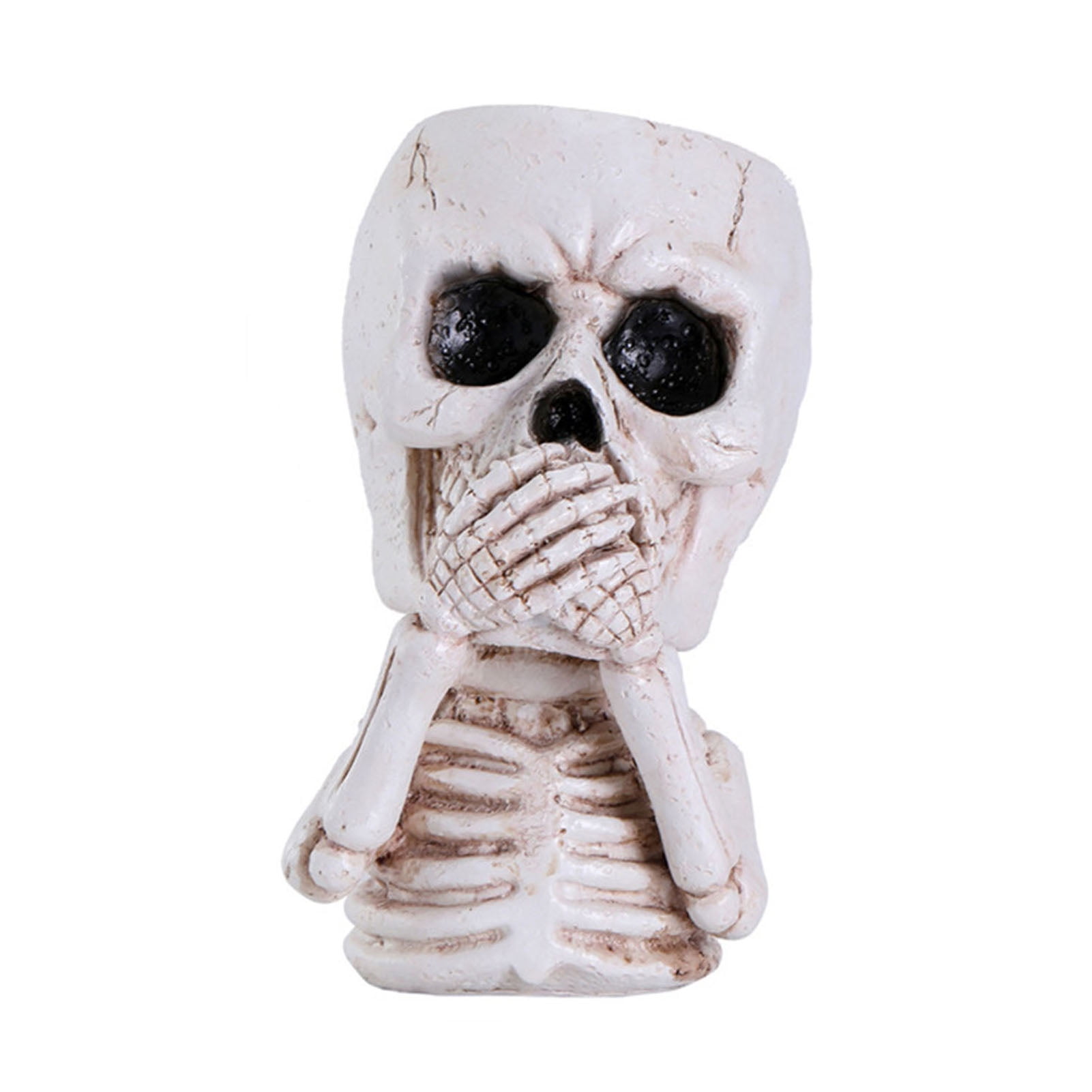 Kinaerty Halloween Skull Planter Pot Resin Skeleton Figurine Flowerpot ...