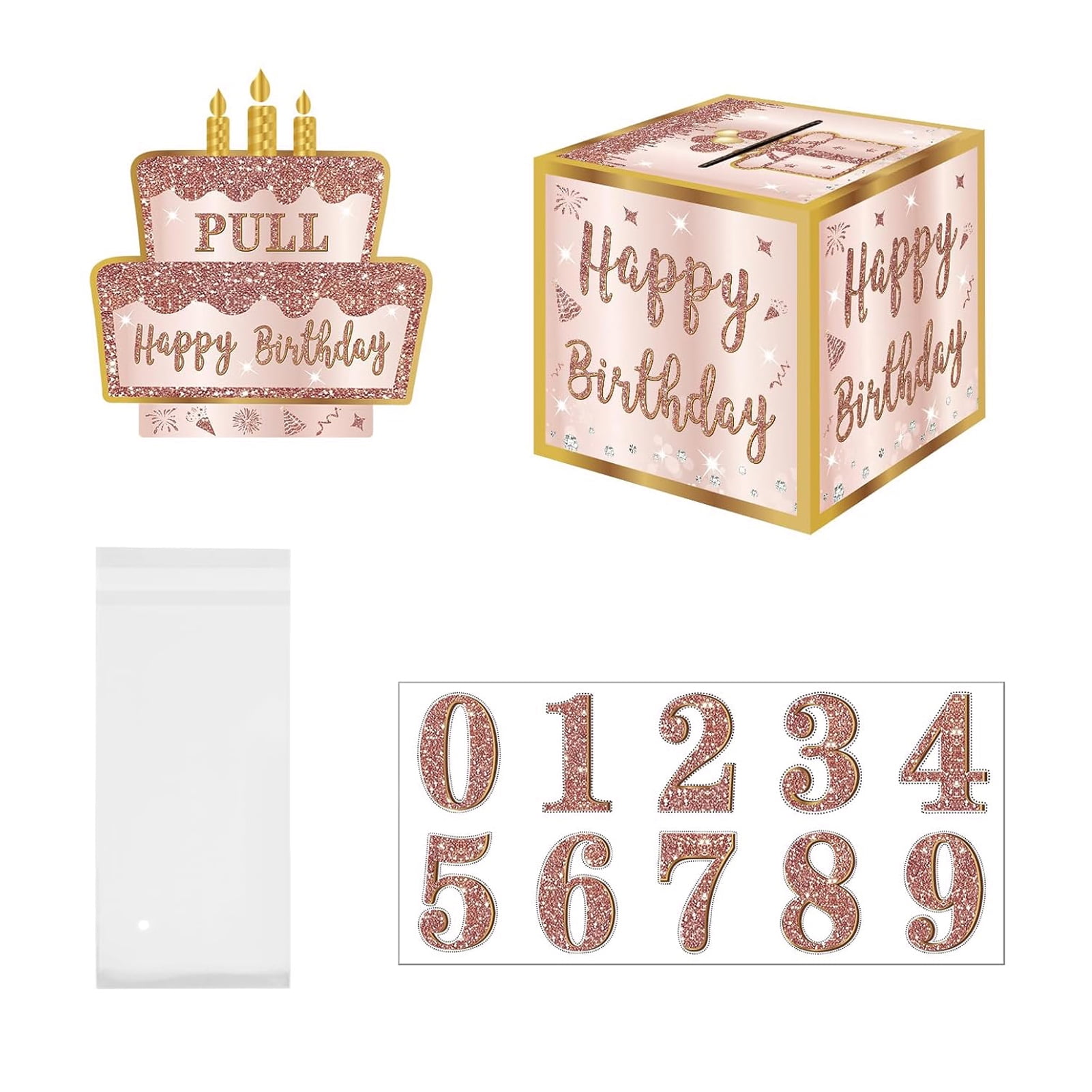 Kinaerty Happy Birthday Money Gift Box Kit with DIY Stickers Birthday ...