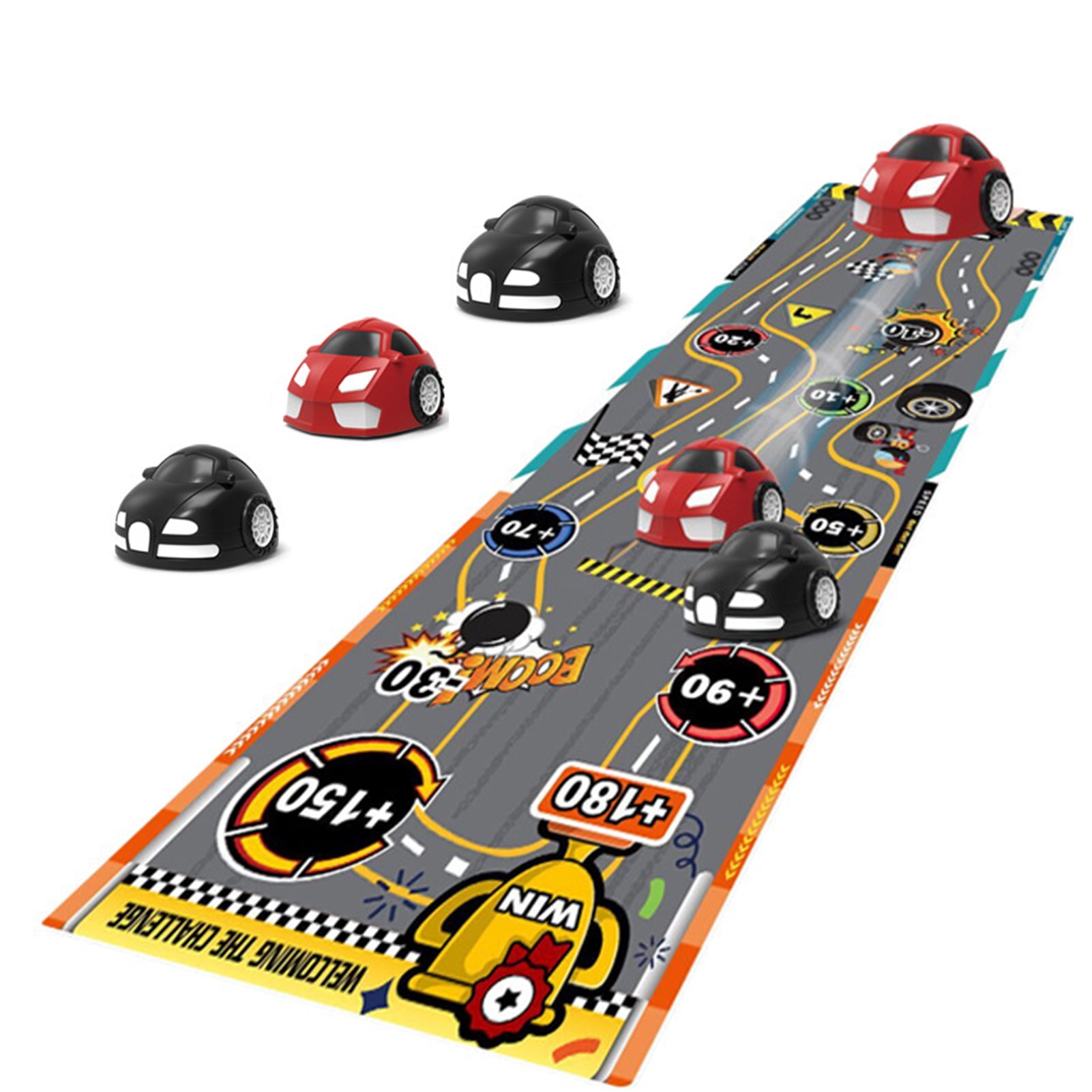 Kinaerty Kids Educational Curling Board Game with Foldable Mat Bowling ...