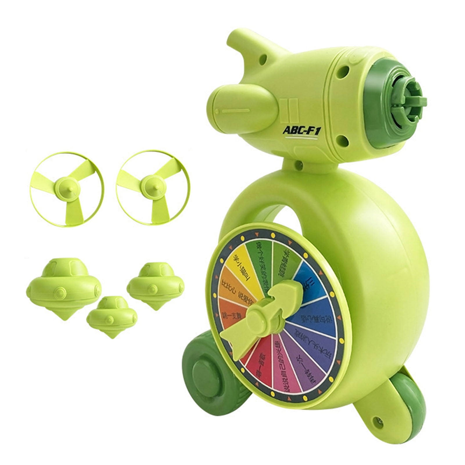 Kinaerty Kids Spaceship Car Toy Flying Disc Launcher Spinning Top Lucky ...