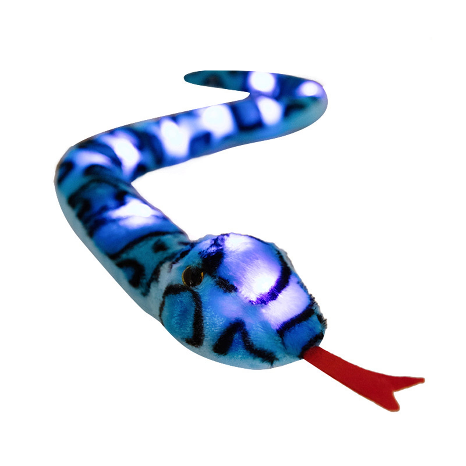 Kinaerty LED Light Up Snake Plush Toy Colorful Luminous Simulated Snake ...