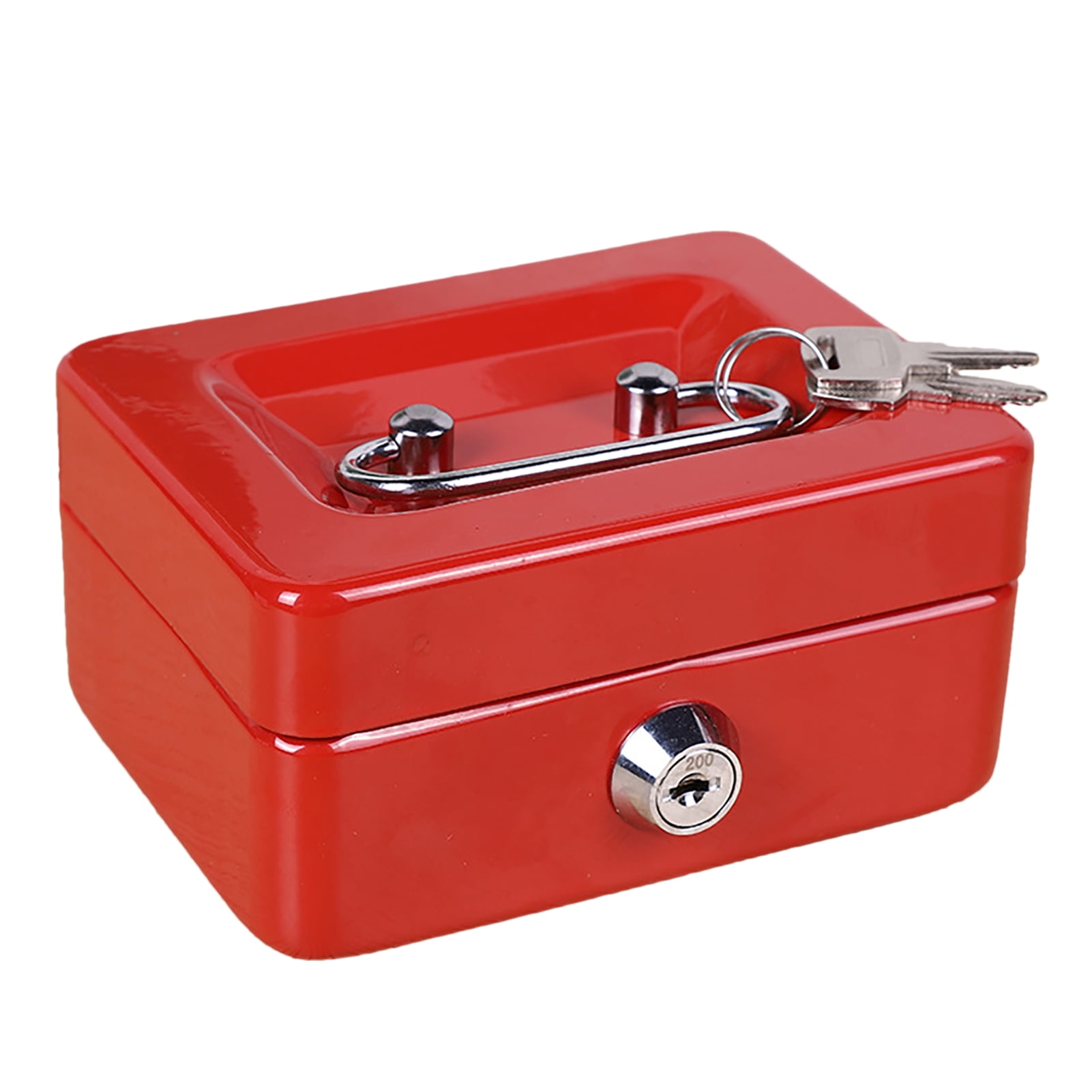 Kinaerty Mini Cash Box with Security Lock And Two Keys Compact Shock ...